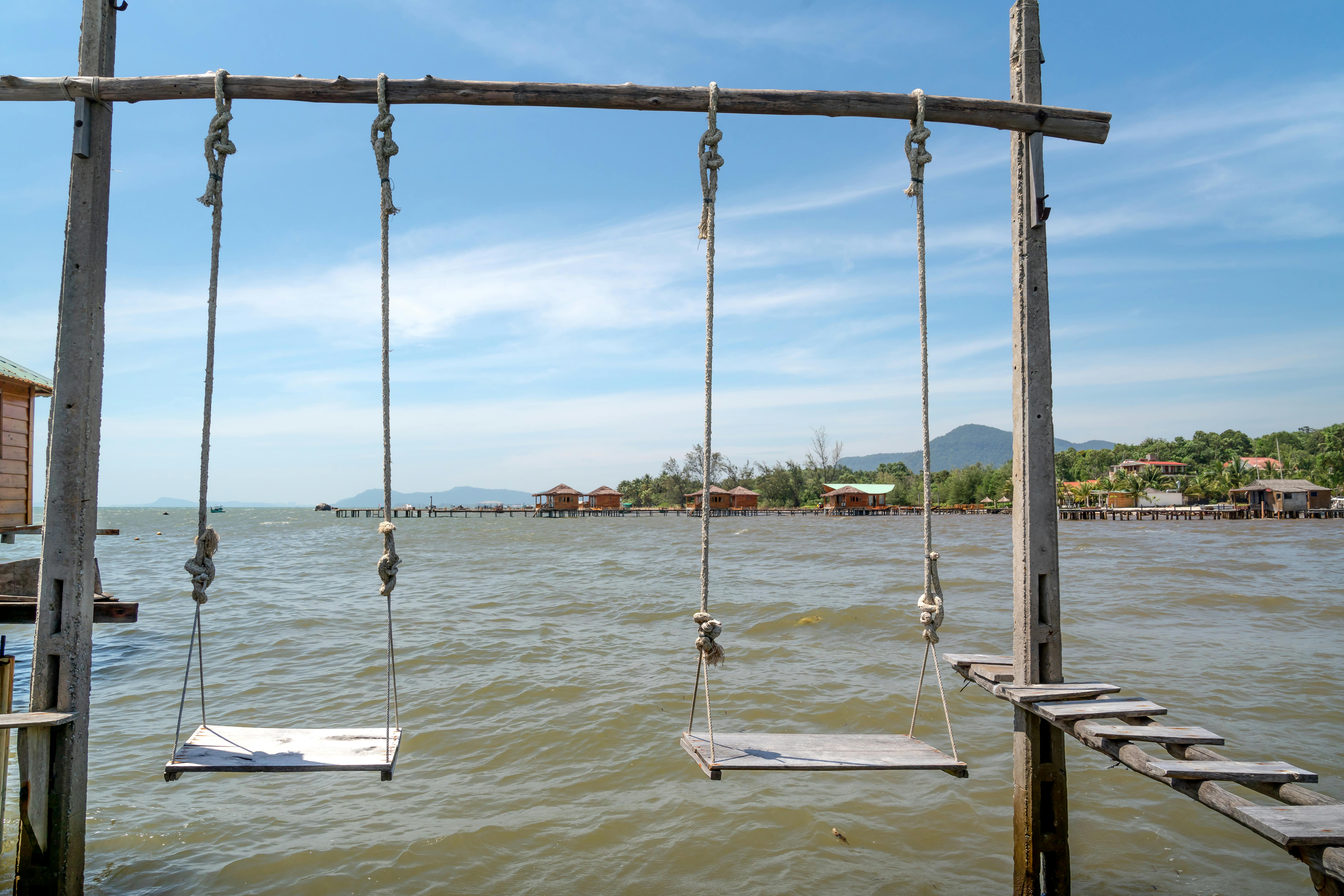 Wooden Swings by the Seaside · Free Stock Photo