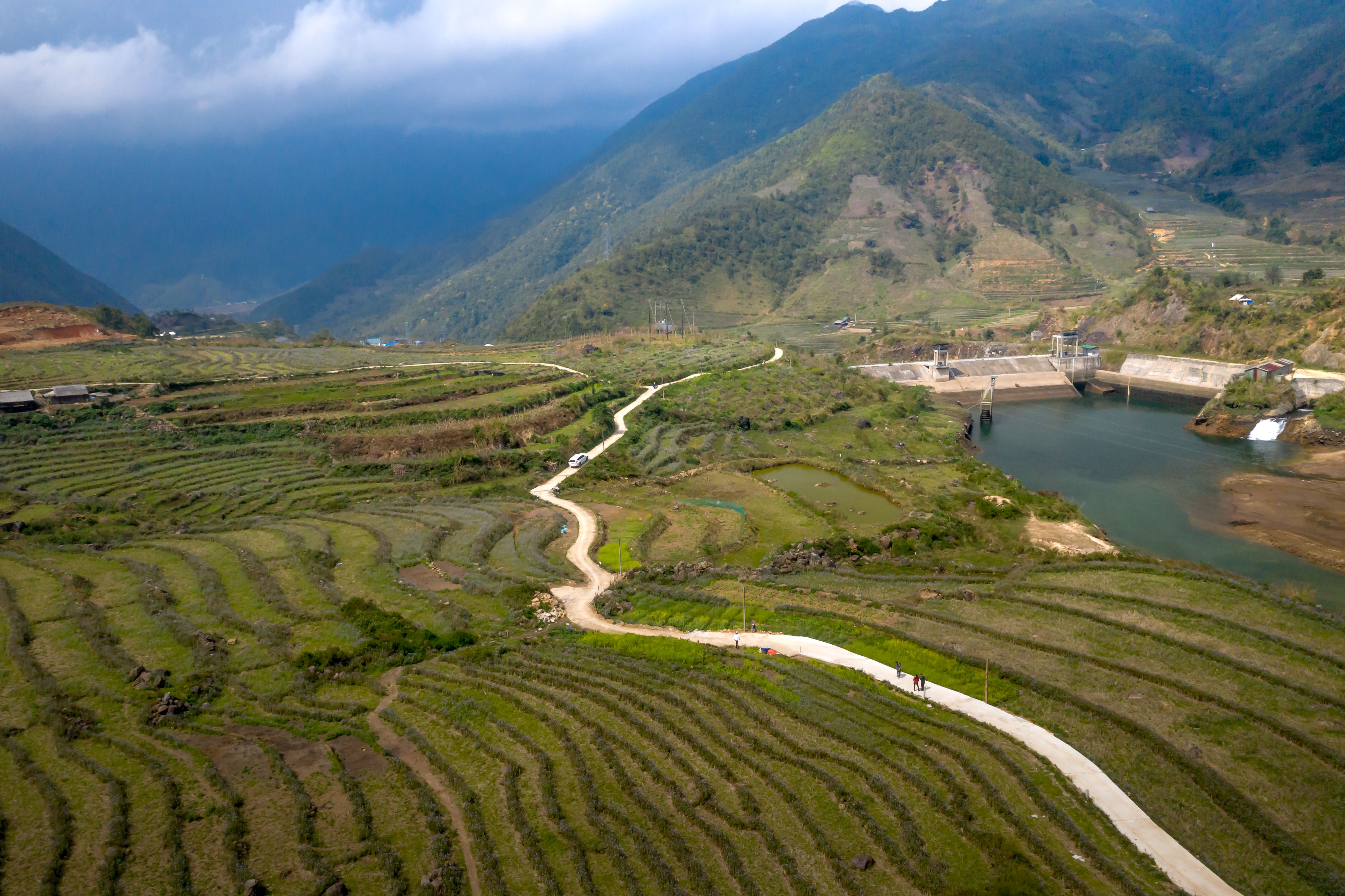 Aerial Photography of a Beautiful Paddy Field · Free Stock Photo