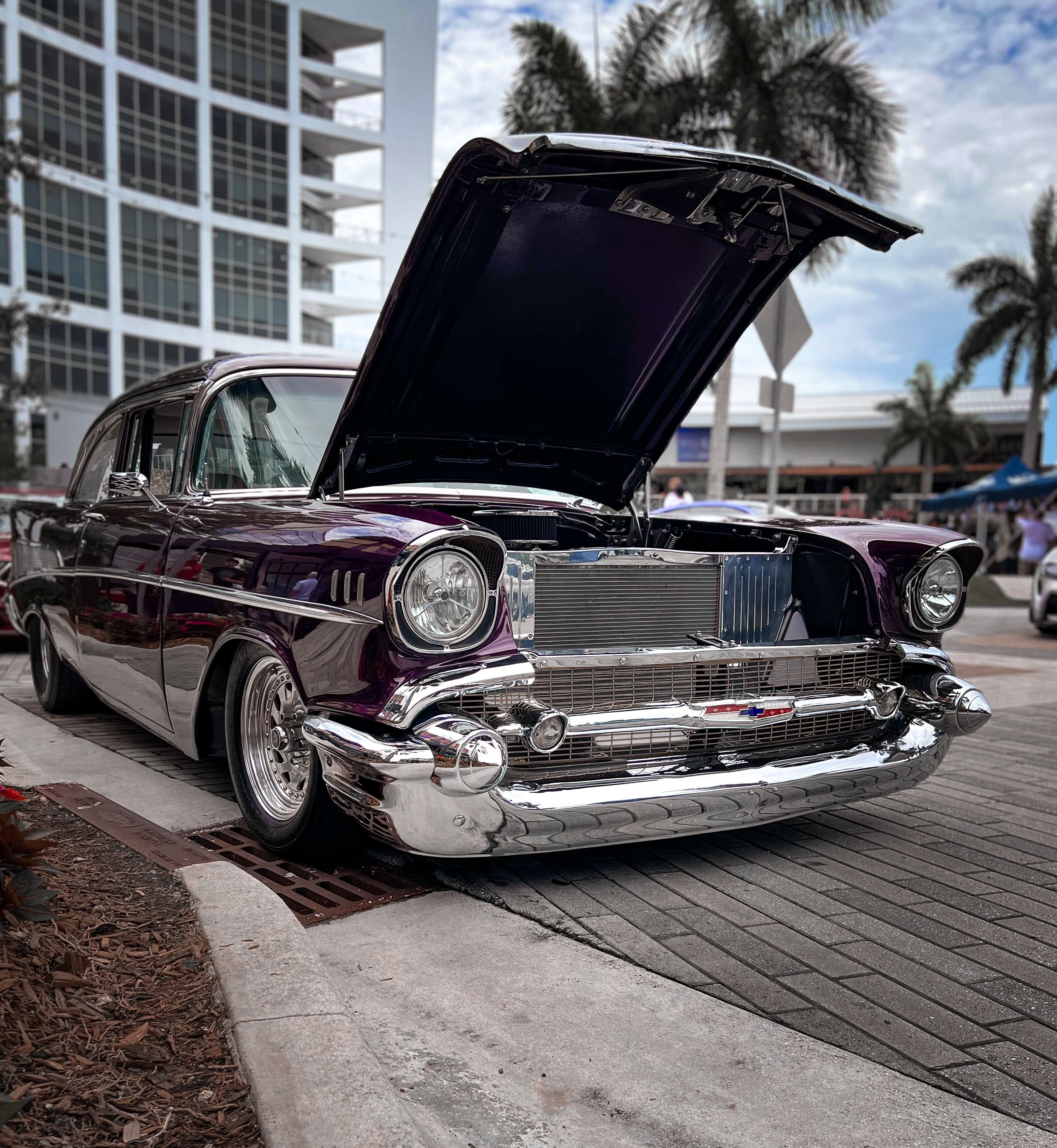 Vintage Car with an Open Hood · Free Stock Photo