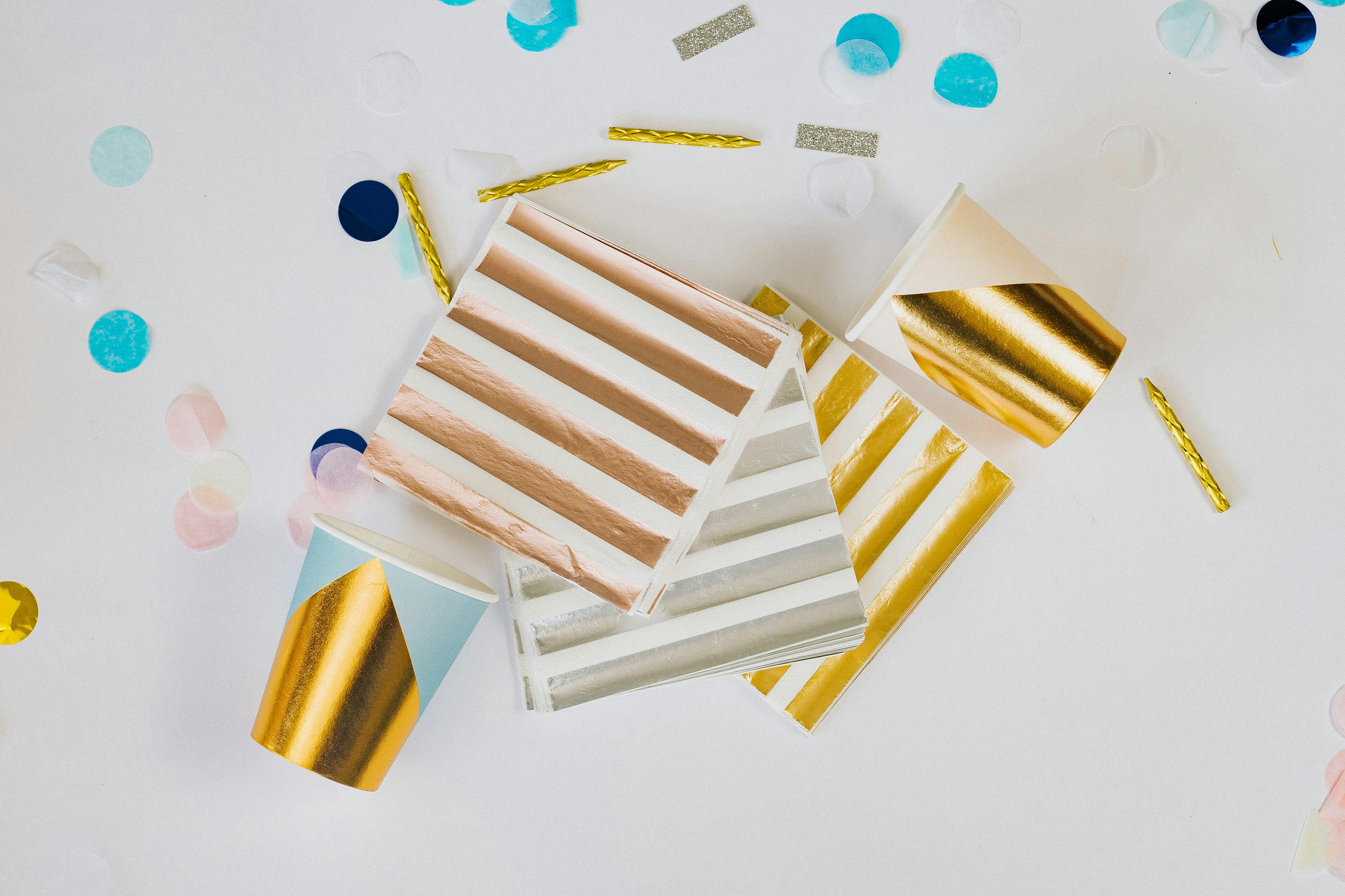 Party Decorations on a White Background · Free Stock Photo