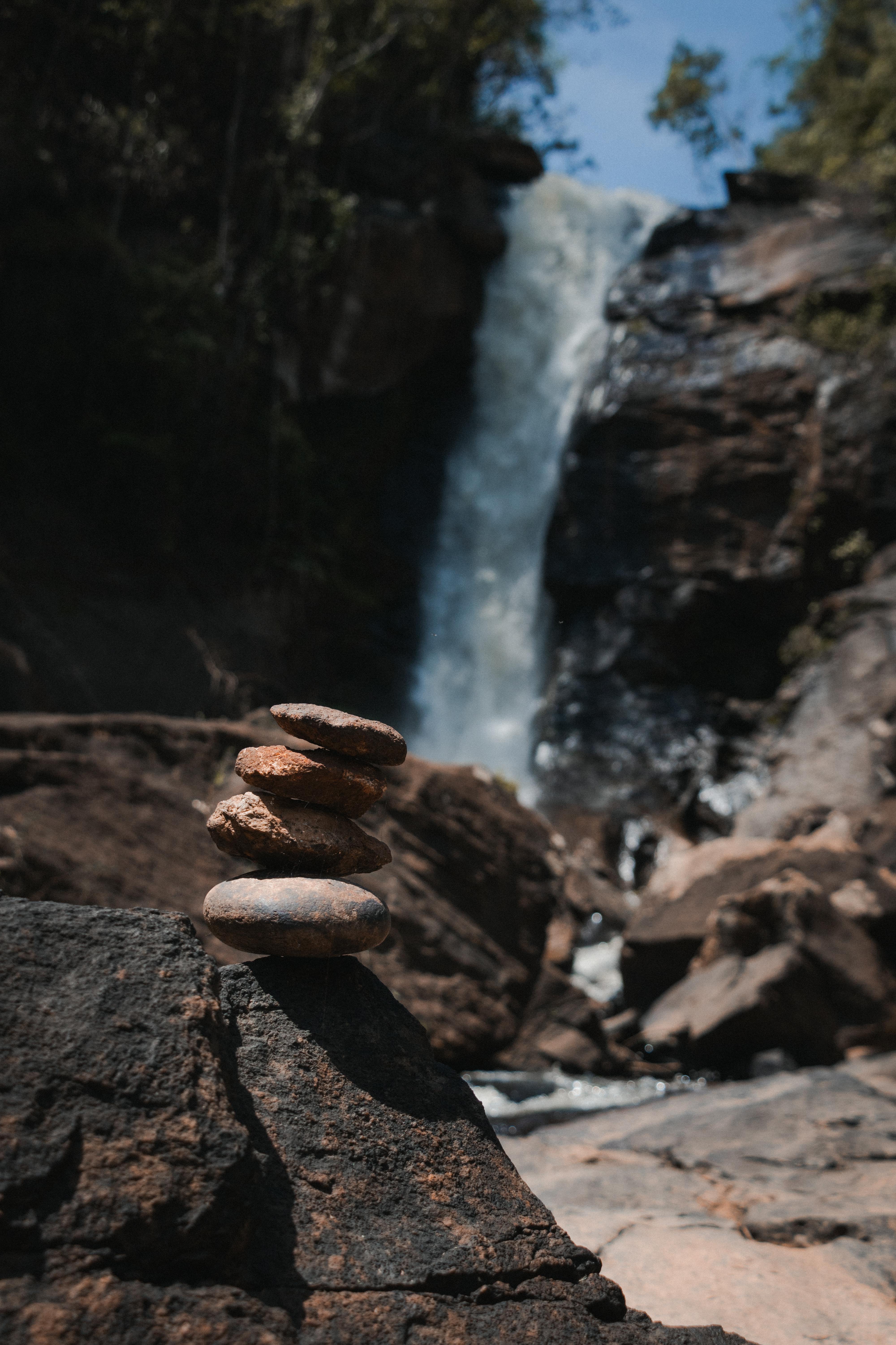 Brown Rocks Near Waterfalls · Free Stock Photo