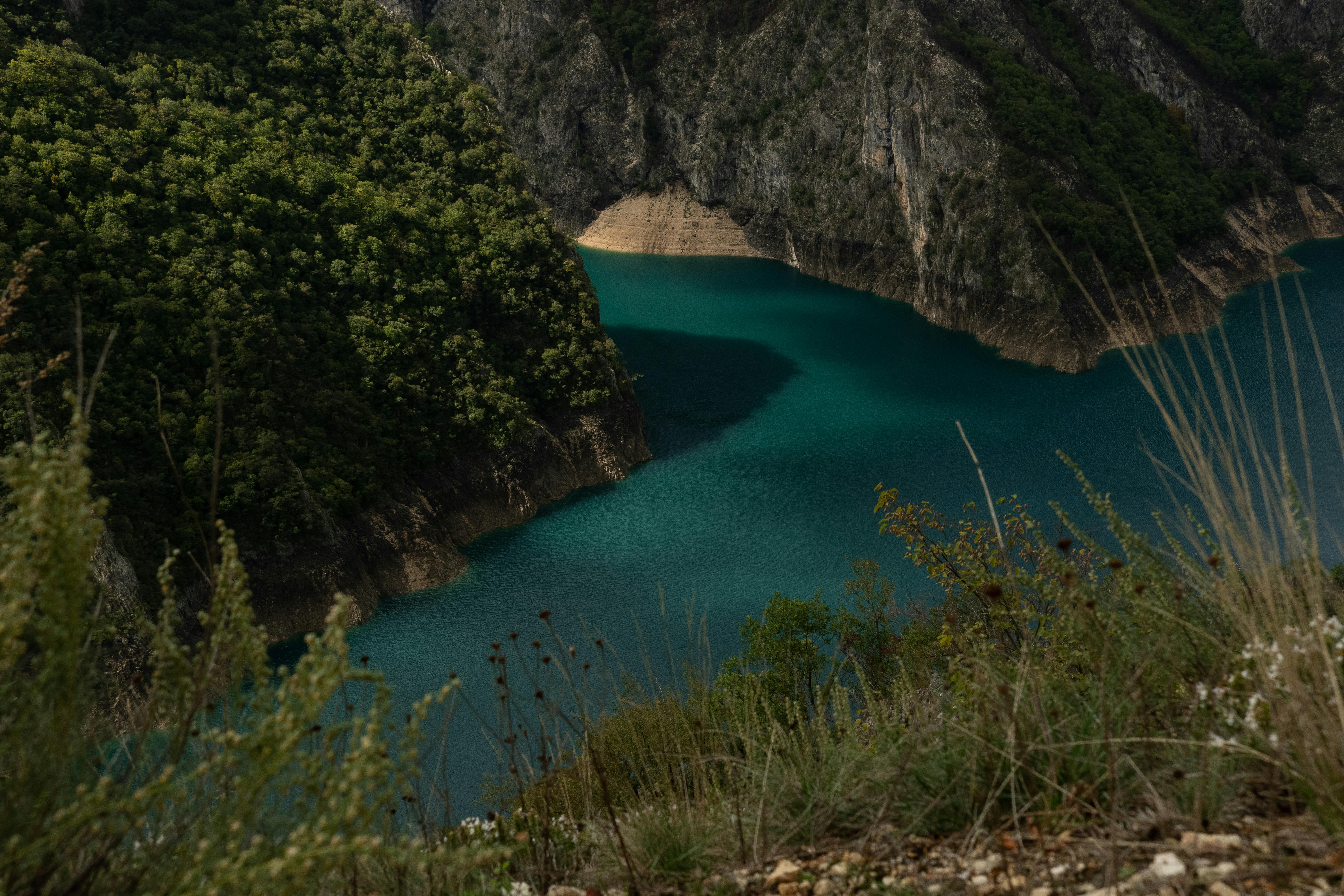 High Angle Shot of Lake Piva · Free Stock Photo