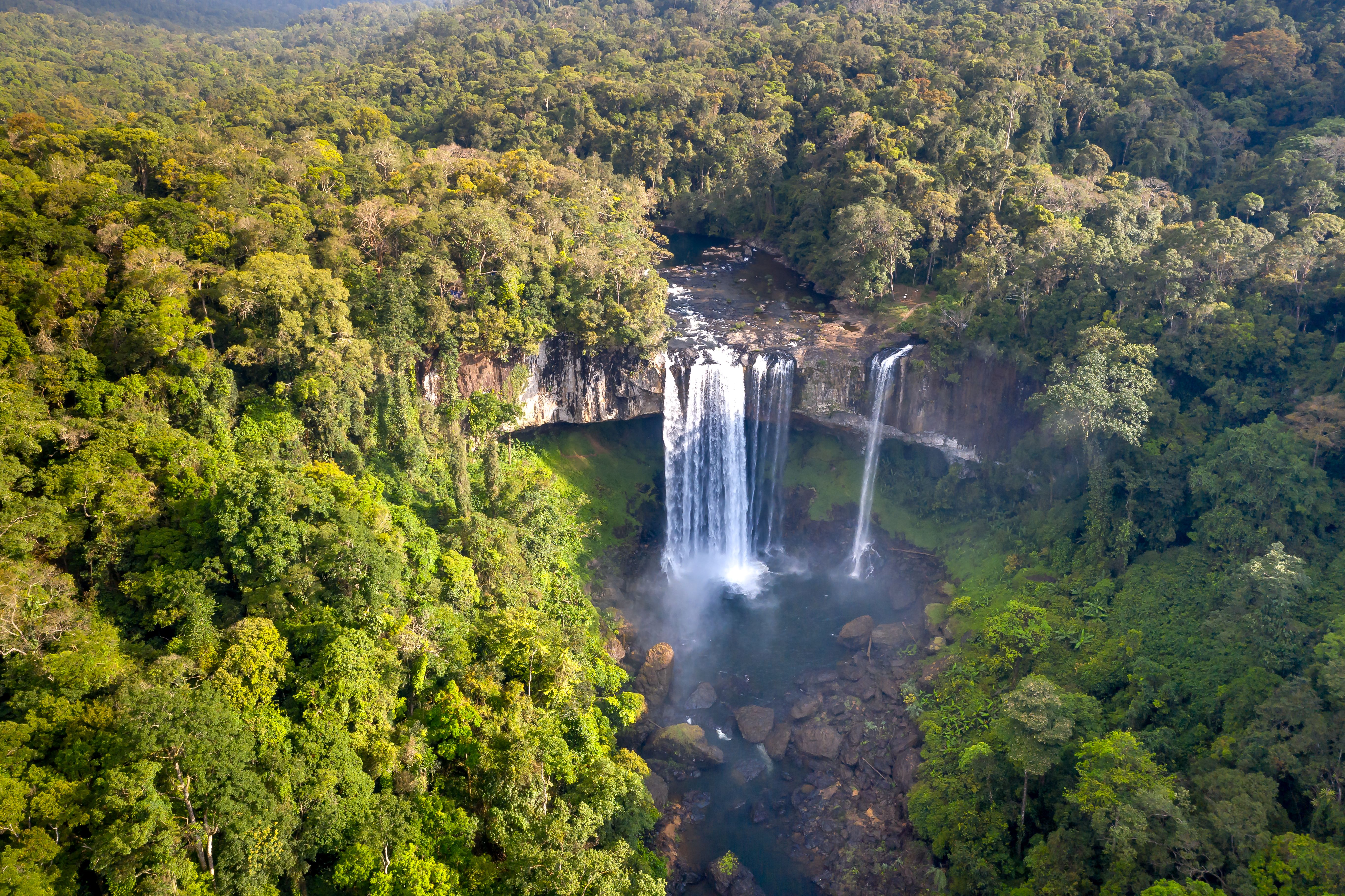 Aerial Photography of Cascade of Water Flowing on the Stream · Free ...