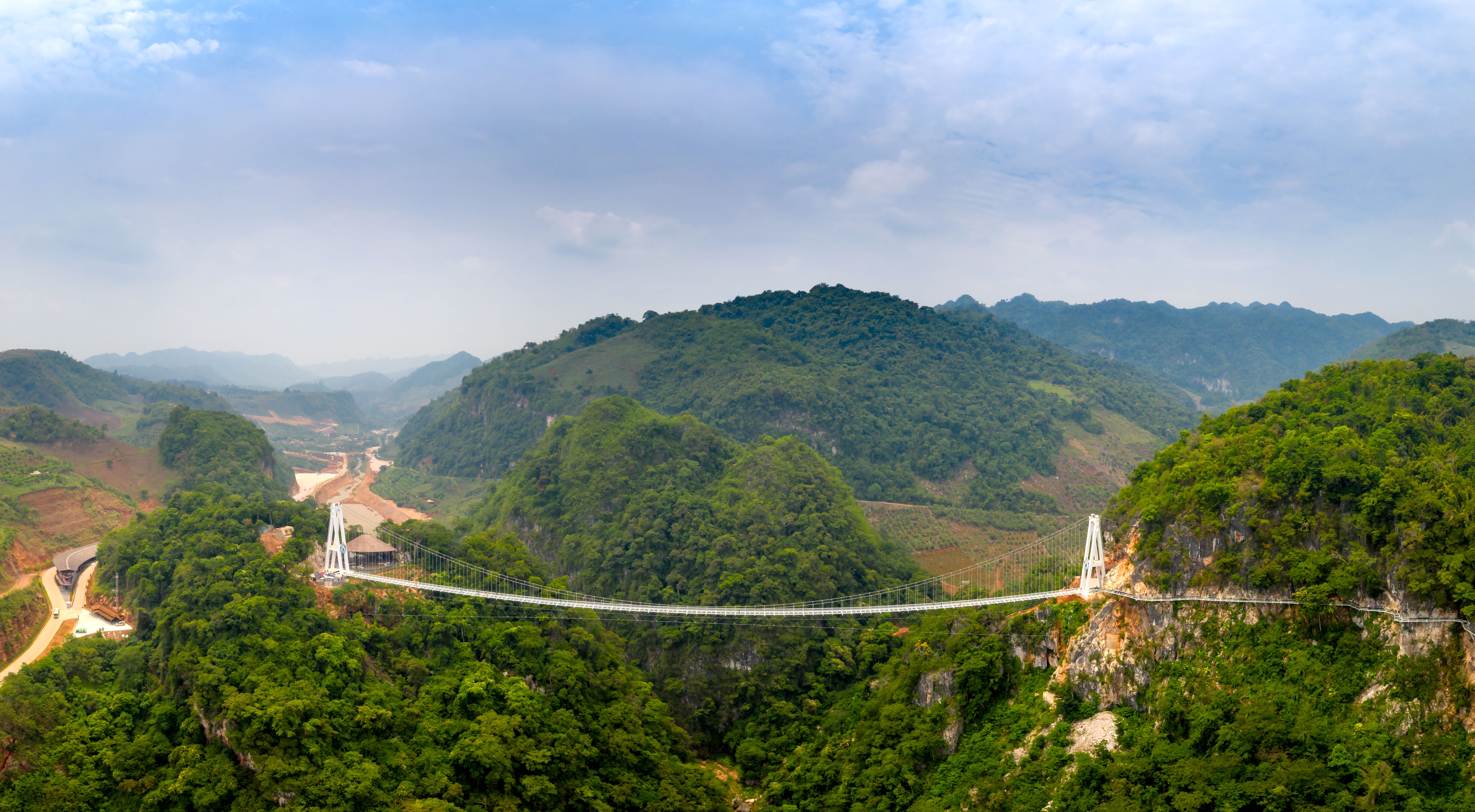 Aerial View of a Bridge in the Mountains · Free Stock Photo
