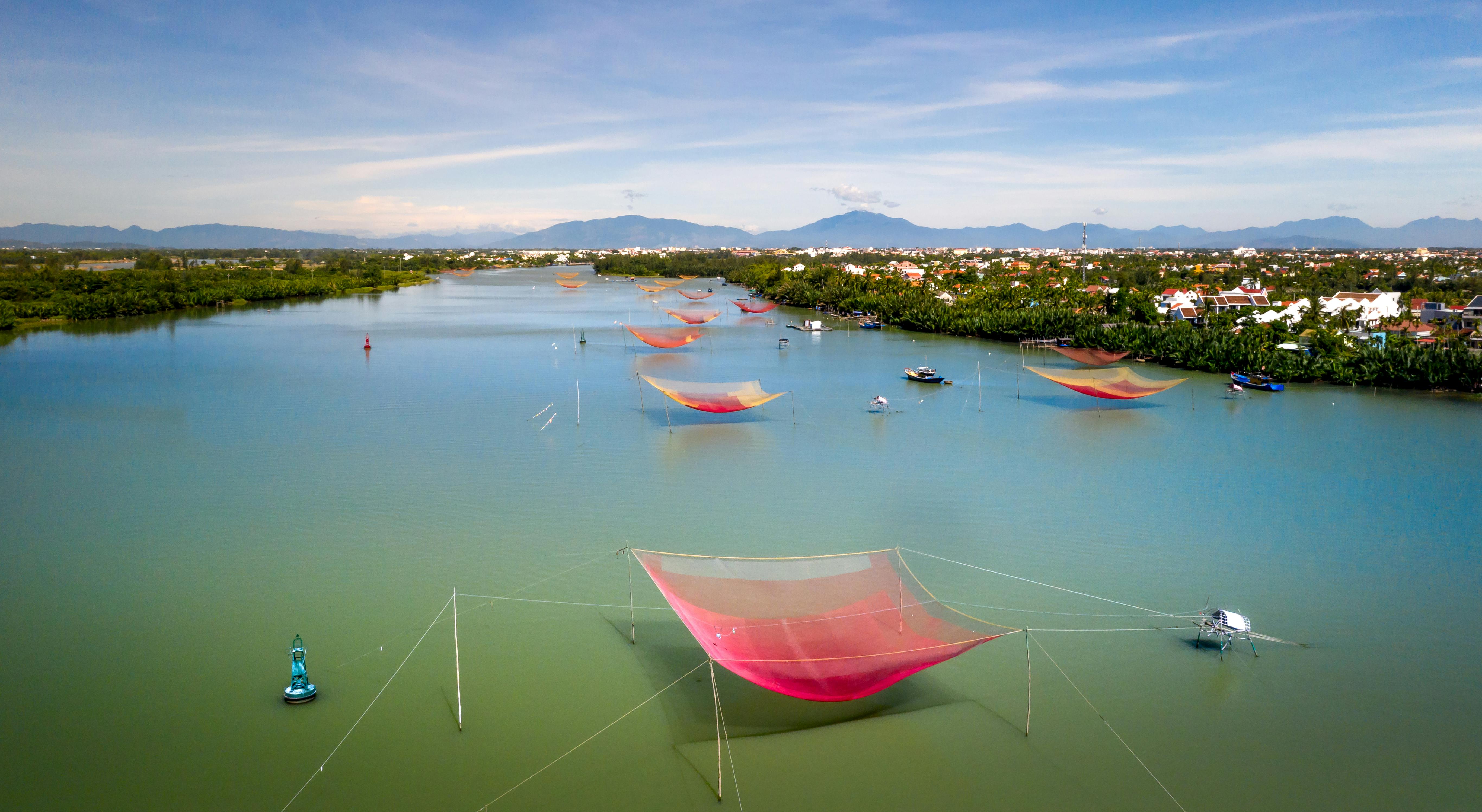 Fishing Nets in Water in Nature Landscape · Free Stock Photo