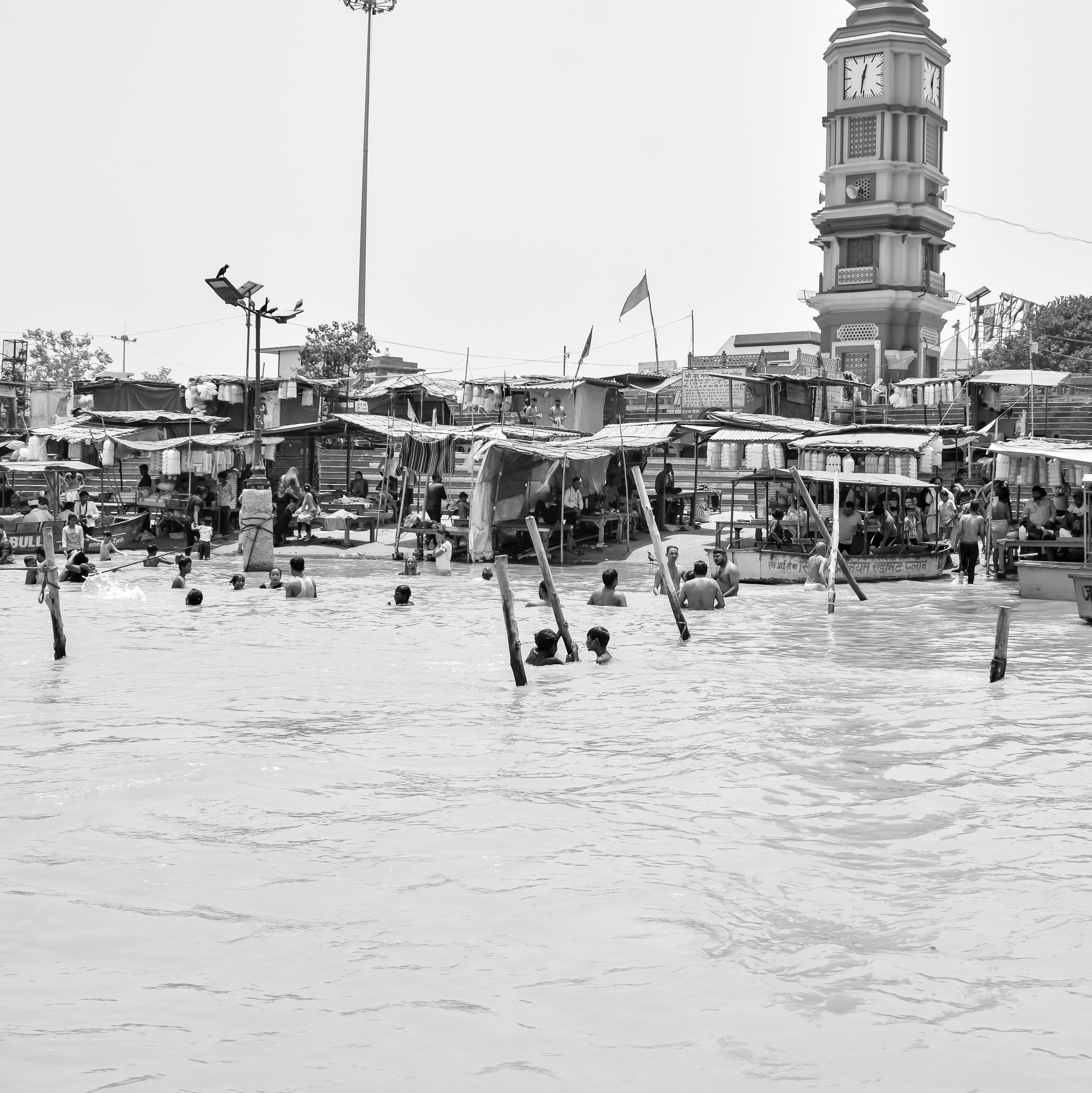 Clock Tower Near the River · Free Stock Photo