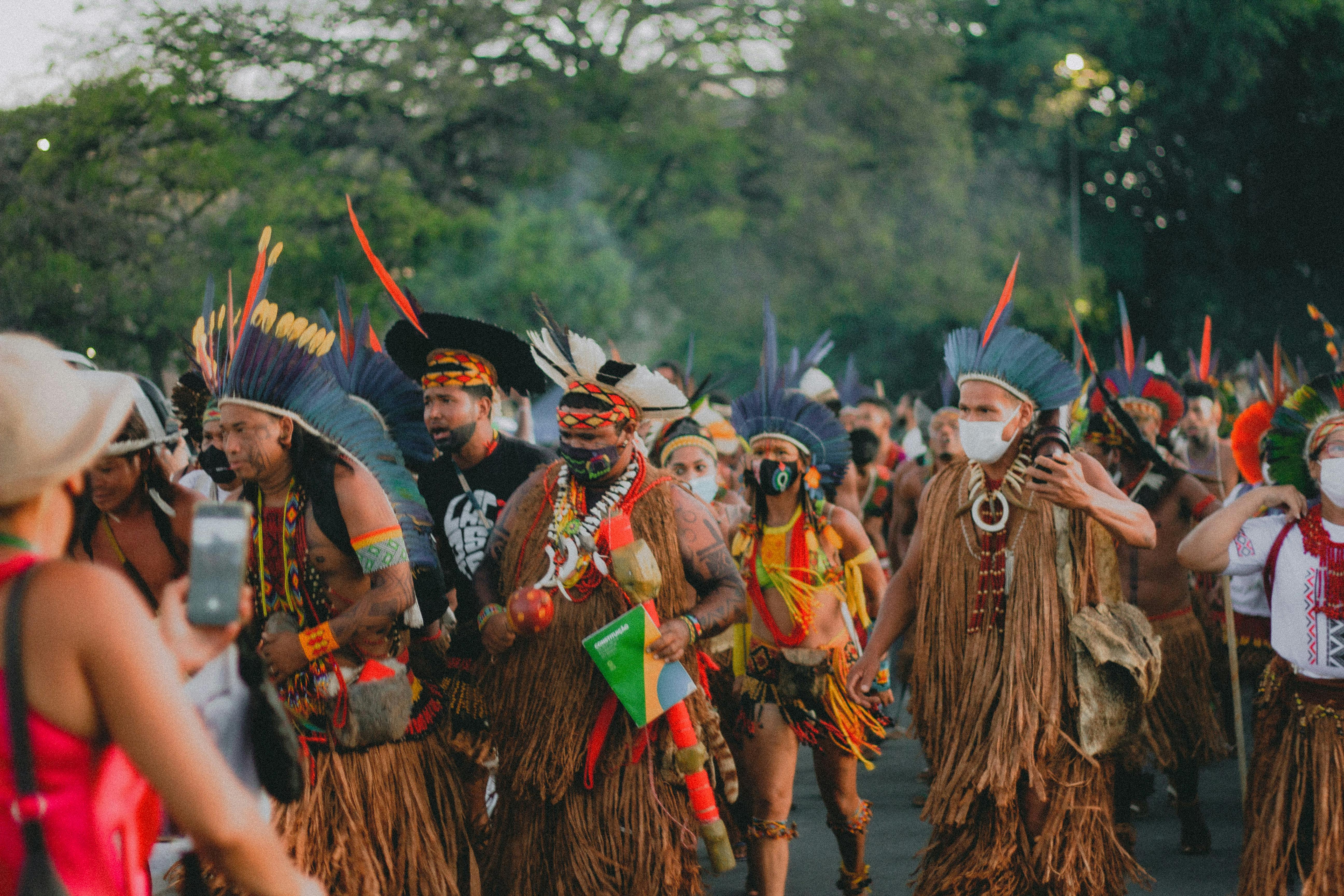 Native Americans Walking in Parade · Free Stock Photo