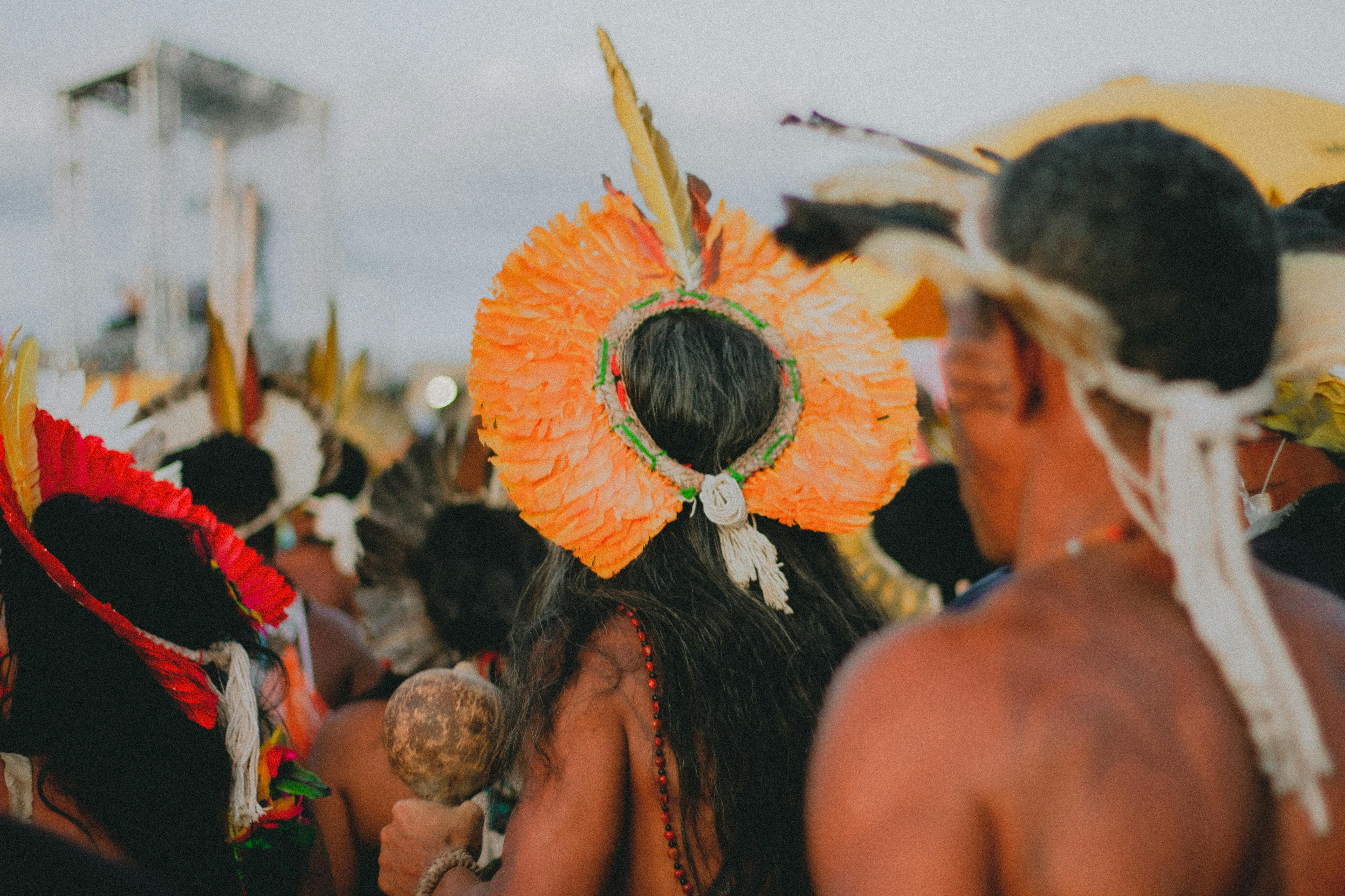 Man Wearing Traditional Aztec Costume and Body Paint · Free Stock Photo