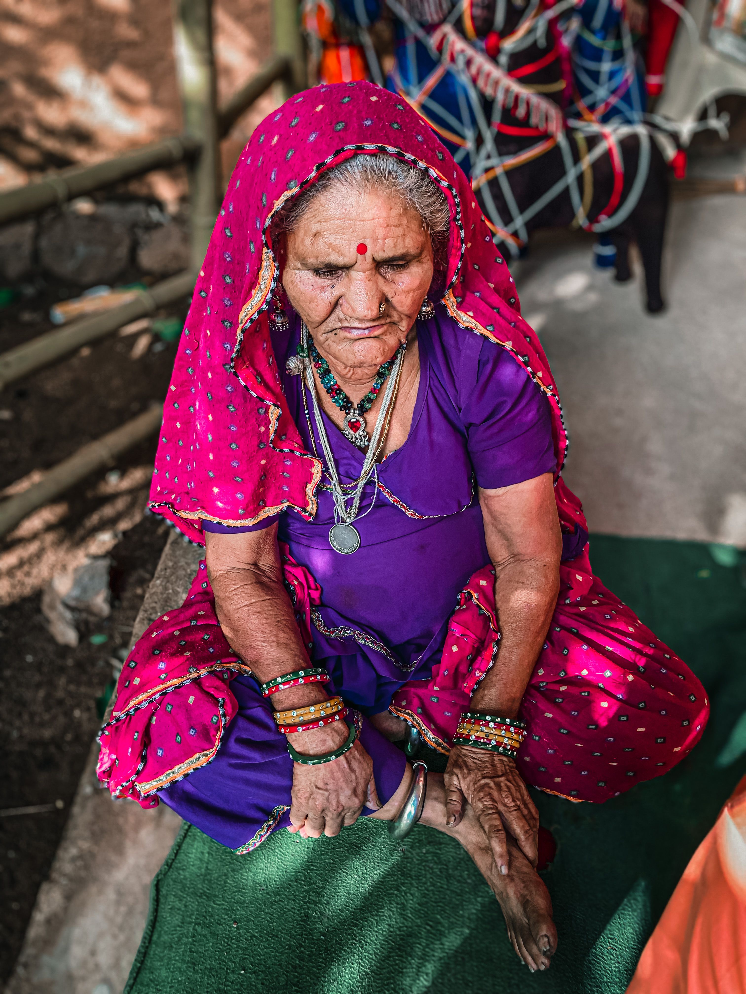 Elderly Woman in Blue Clothes · Free Stock Photo