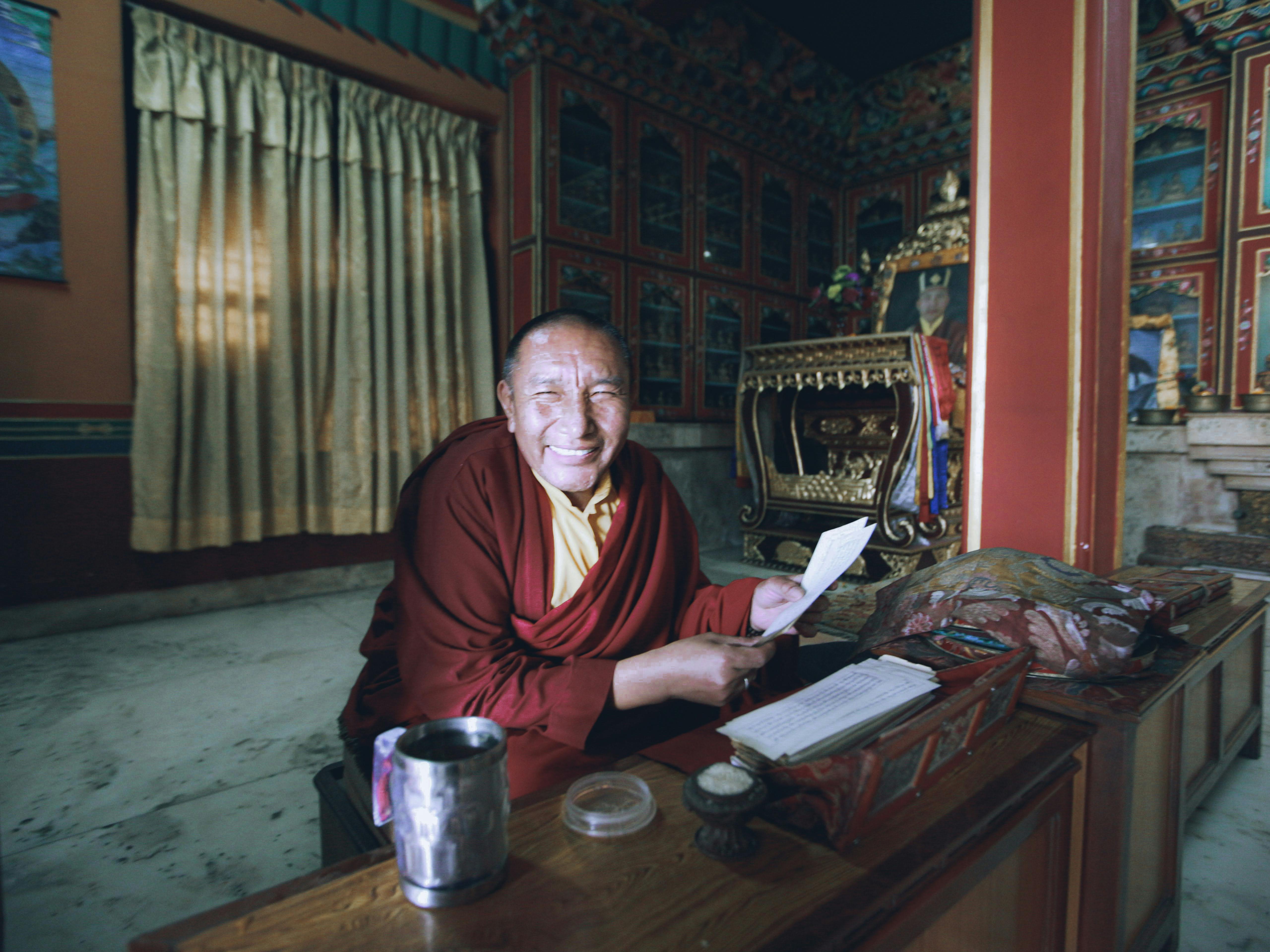 A Monk Smiling · Free Stock Photo