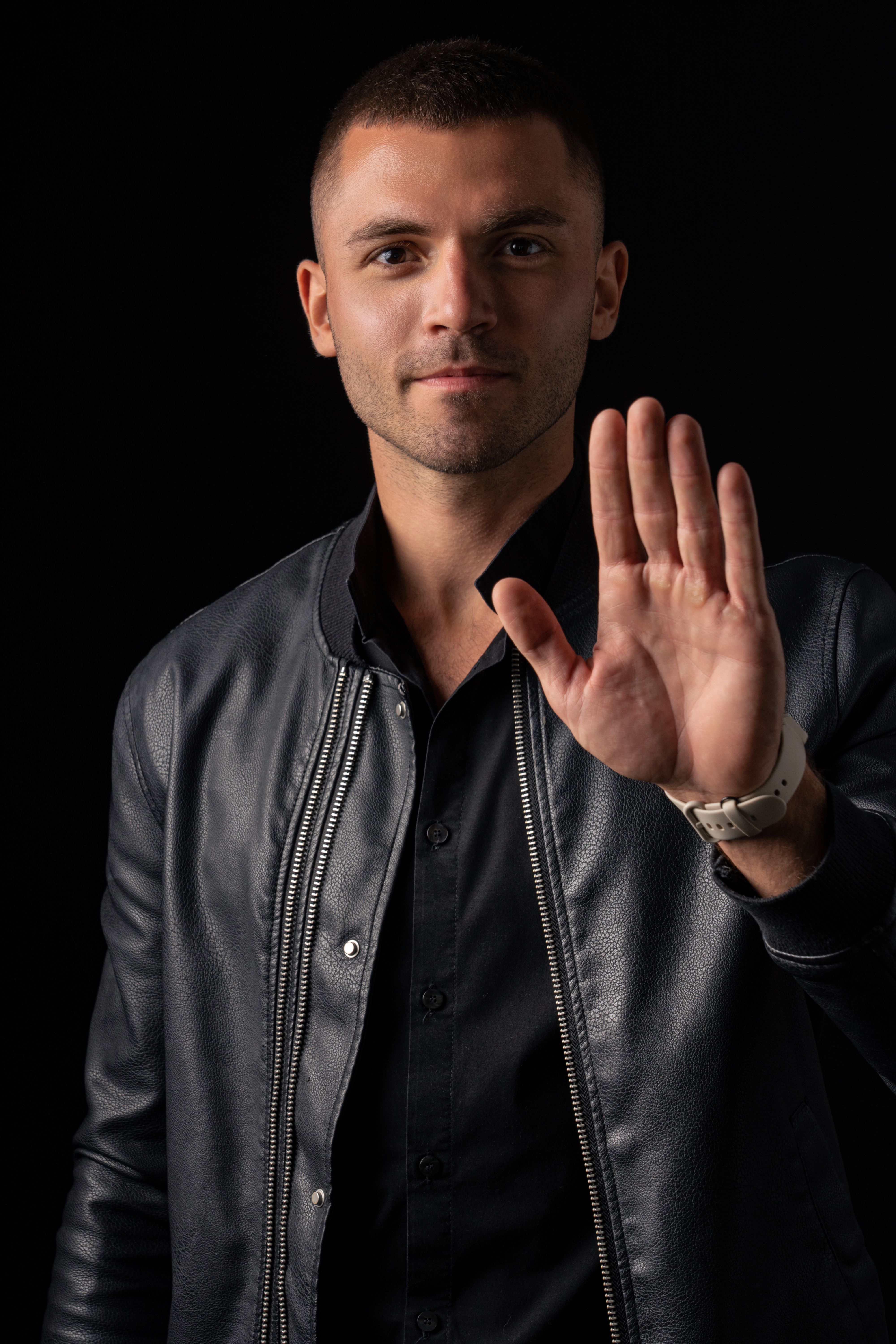 Full Shot of a Good Looking Man in Black Leather Jacket · Free Stock Photo