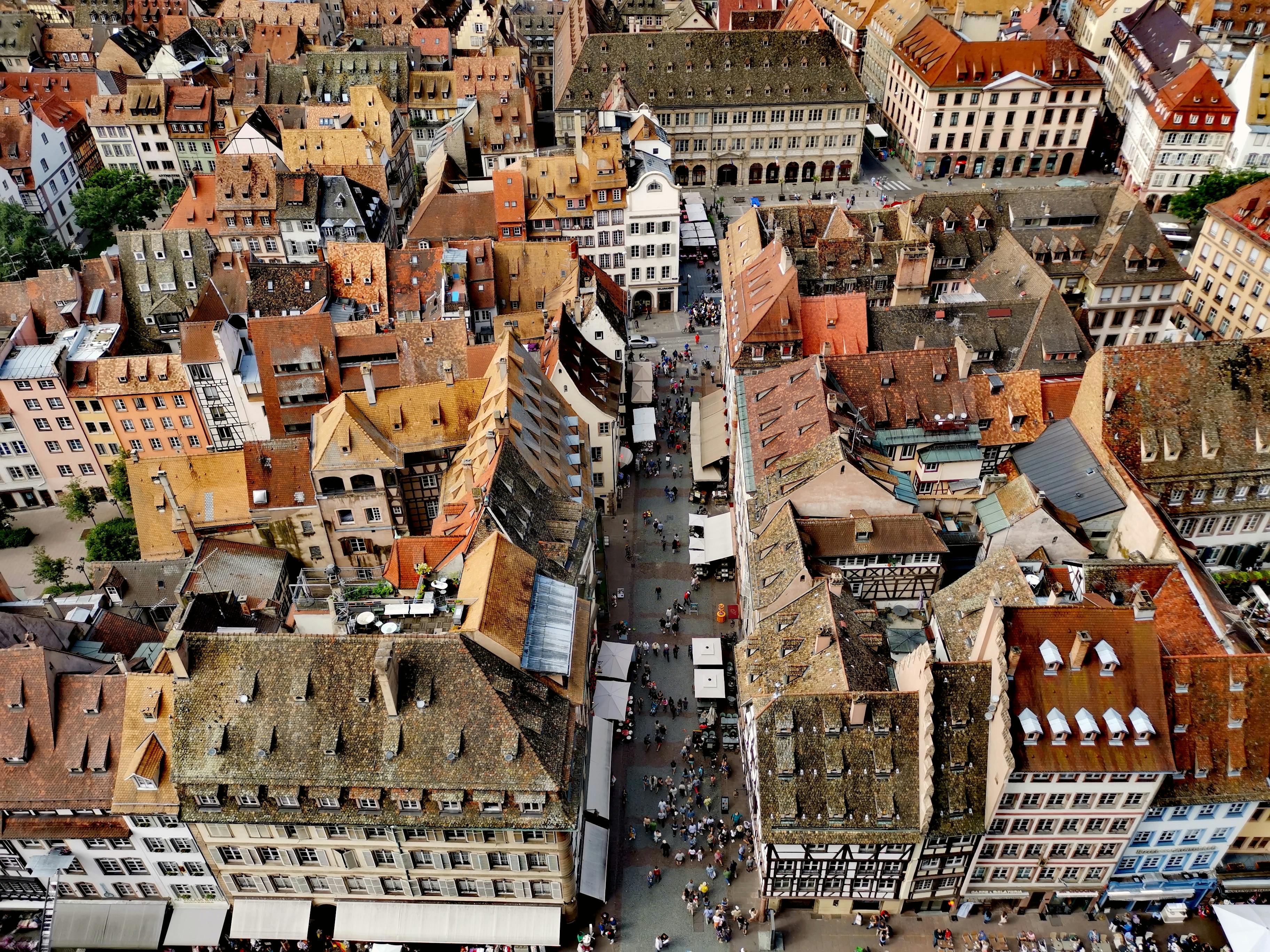 Aerial View of Medieval Buildings on an Old Town · Free Stock Photo