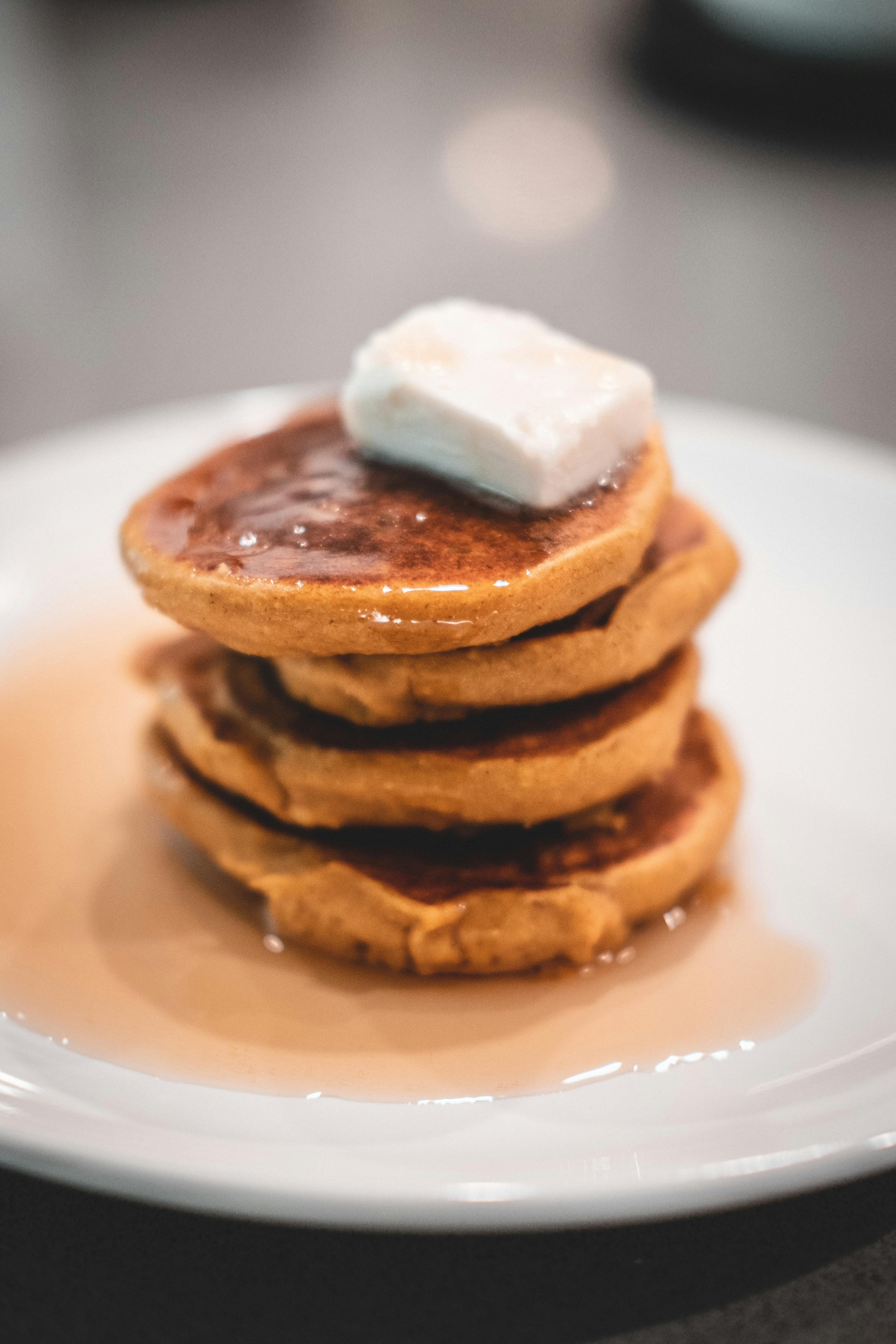 Brown Pancakes on White Ceramic Plate · Free Stock Photo