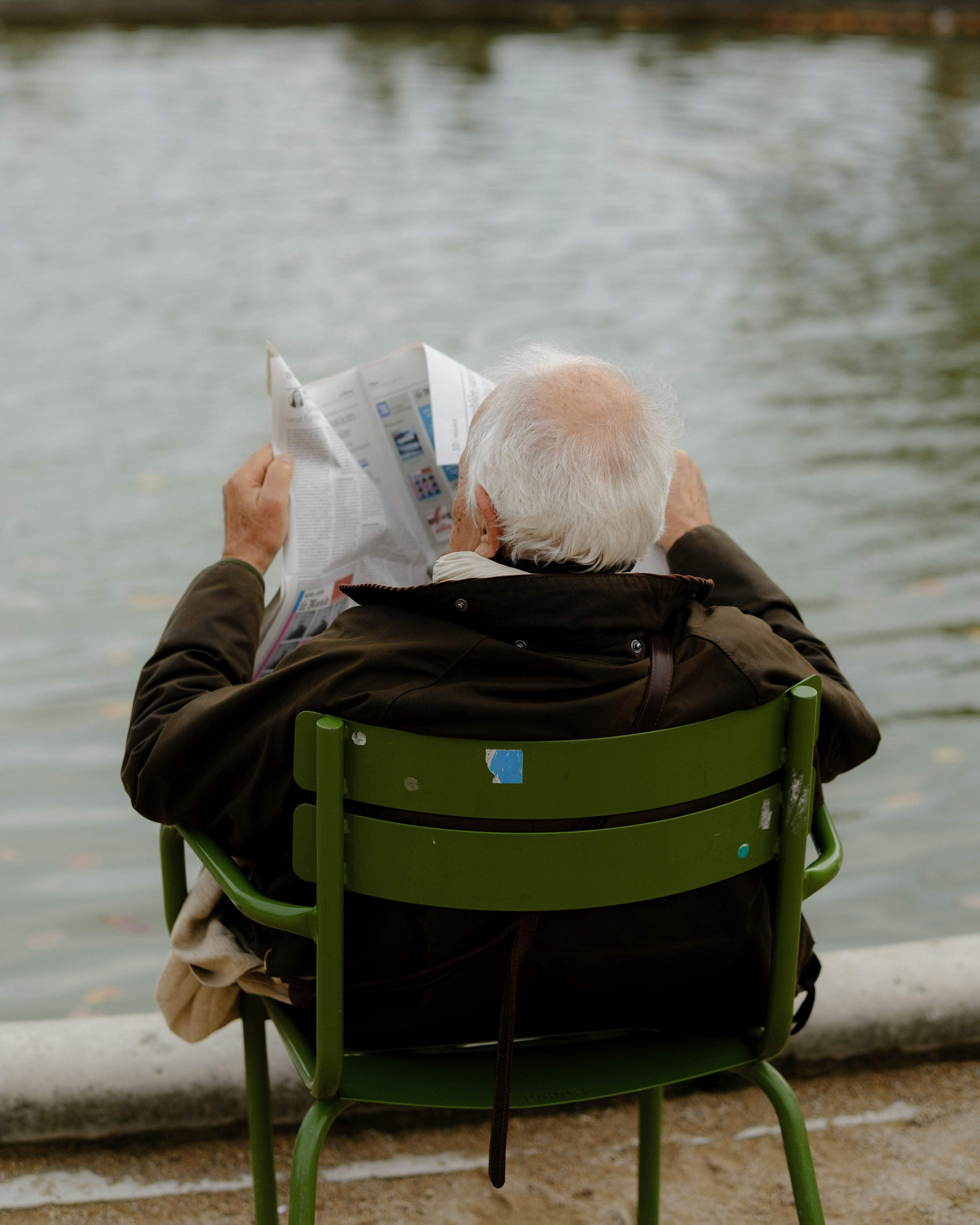 Old Man Reading Newspaper Photos, Download The BEST Free Old Man ...