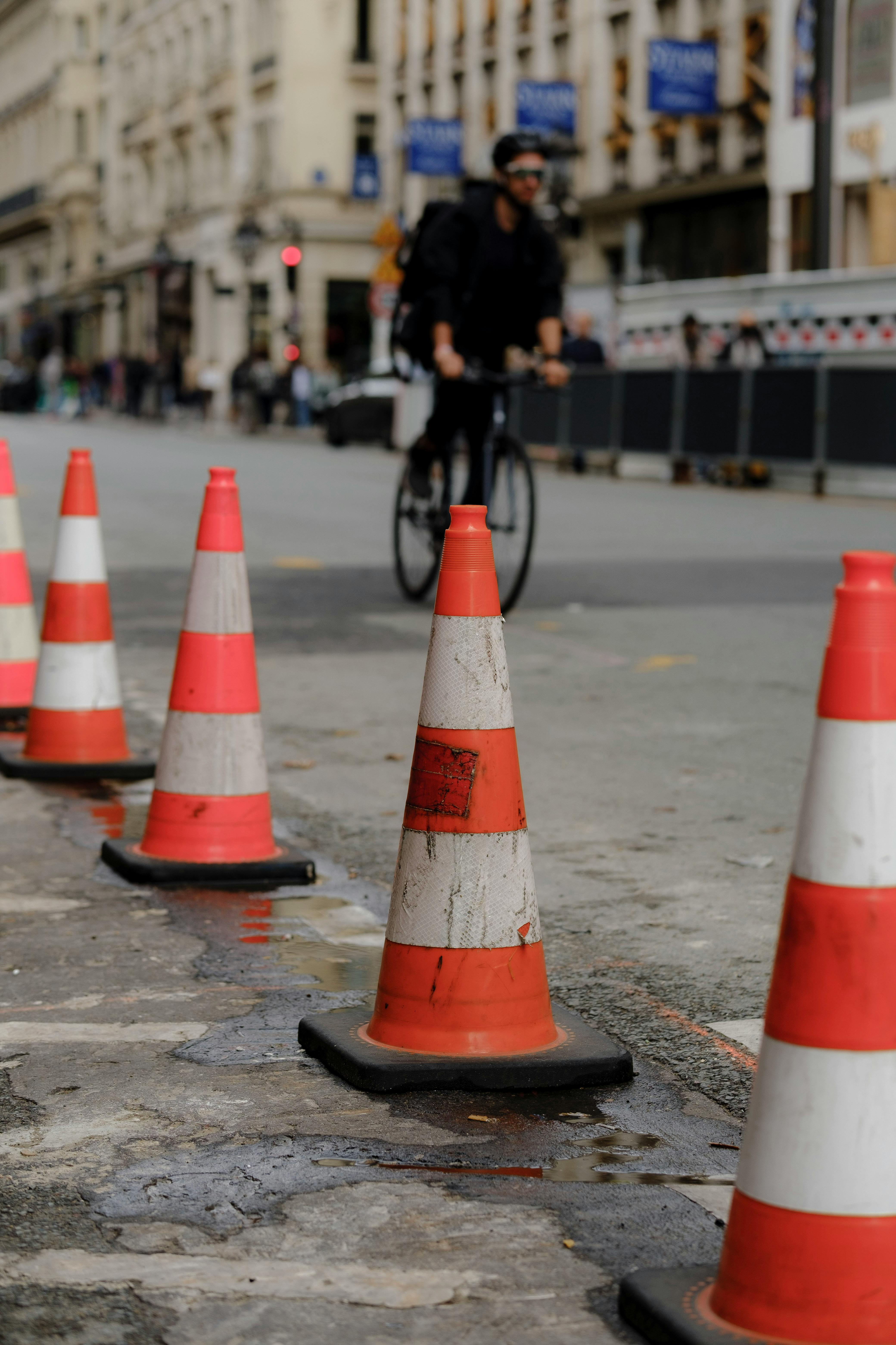Traffic Cones on the Street · Free Stock Photo