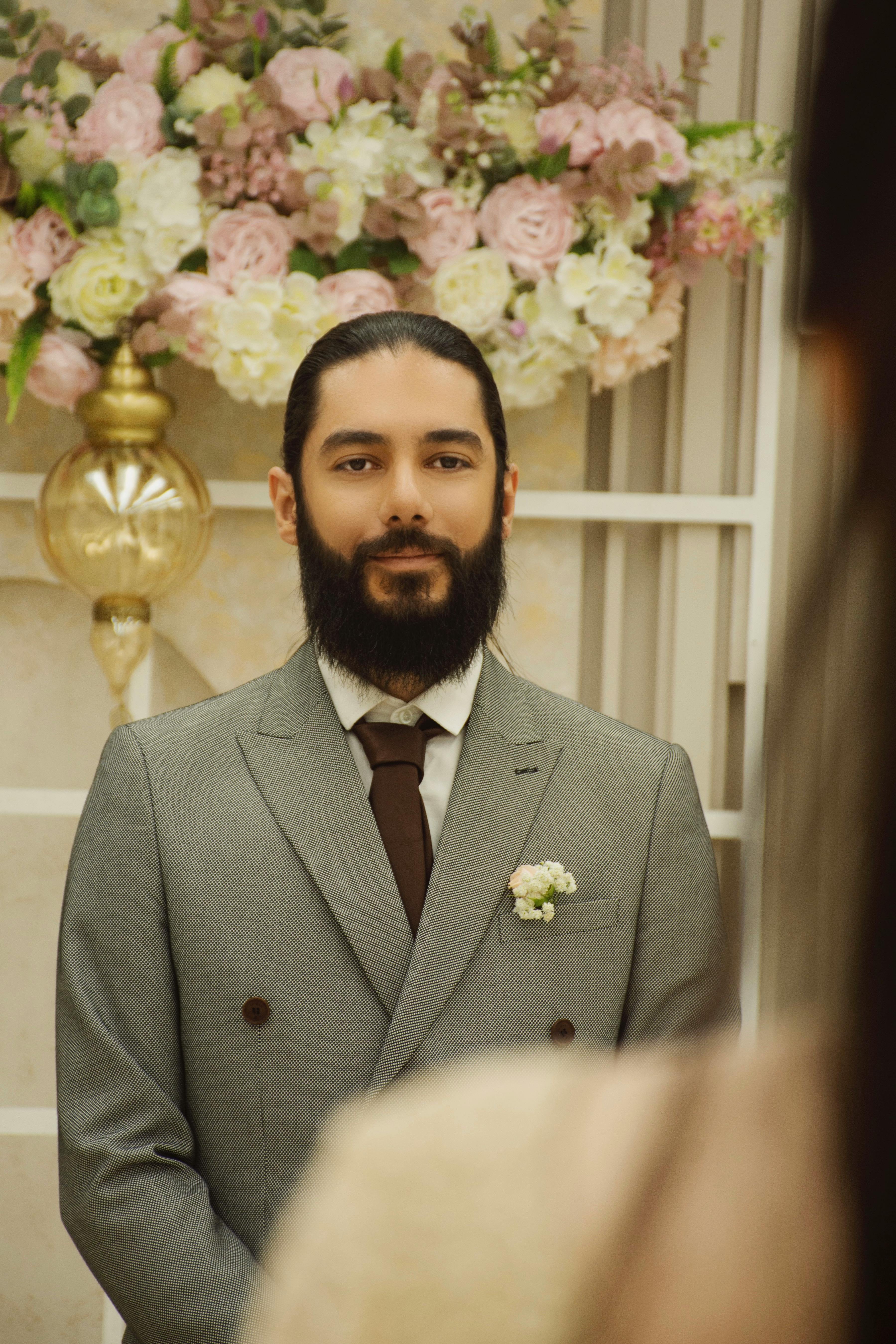 Portrait of a Bearded Groom · Free Stock Photo