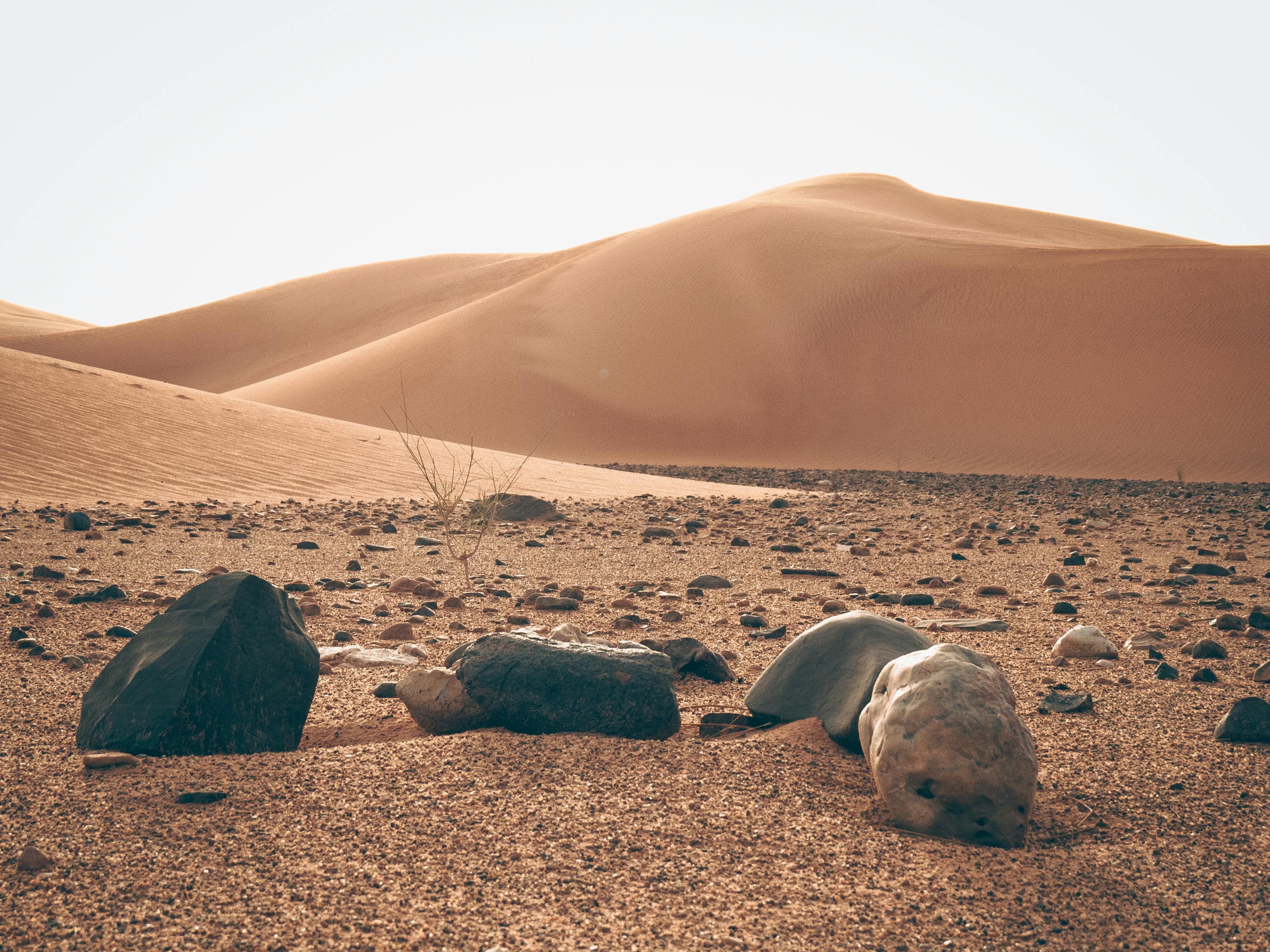 Barren Mountain Landscape with Elements of Architecture · Free Stock Photo
