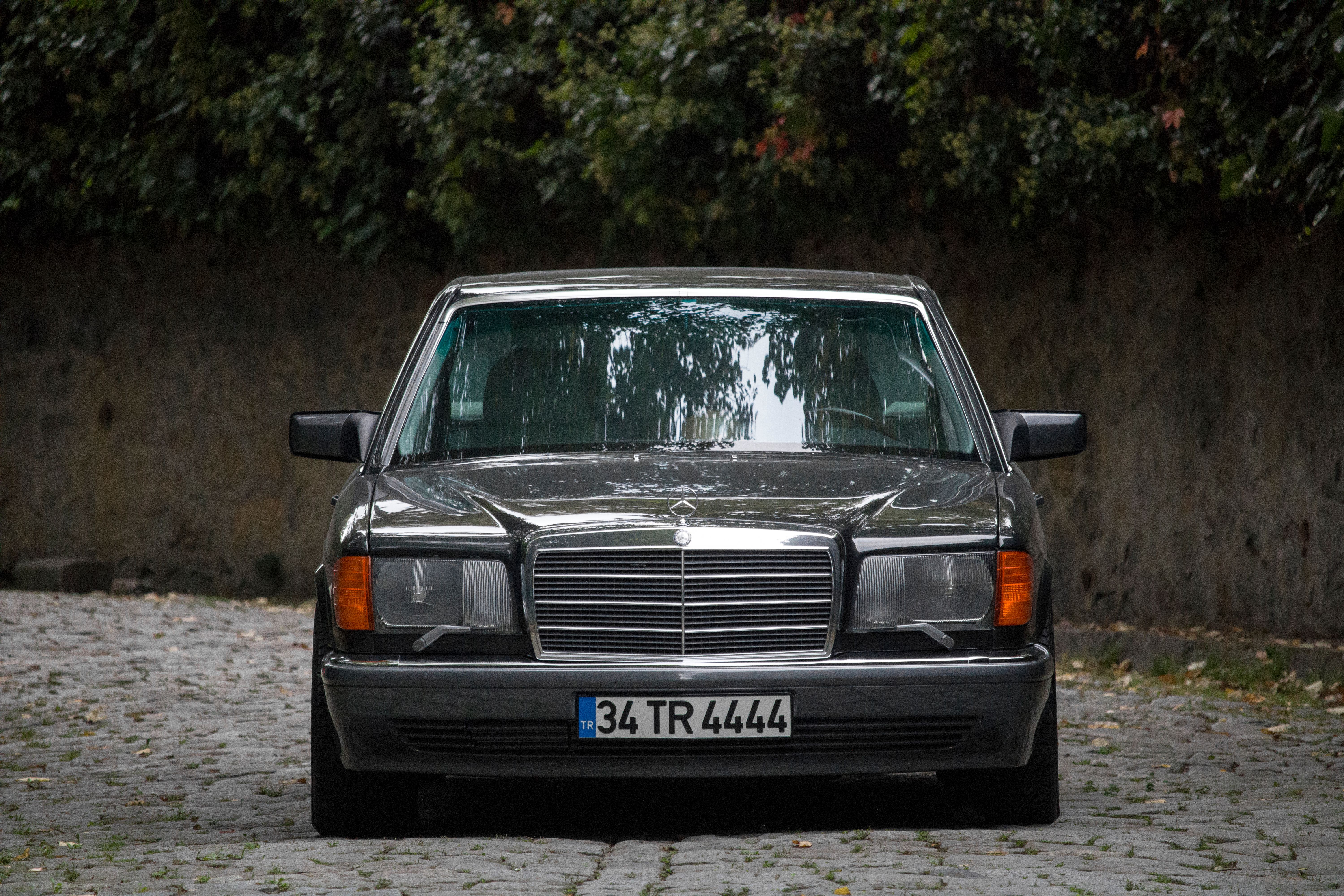 Front View of a Black Mercedes-Benz · Free Stock Photo