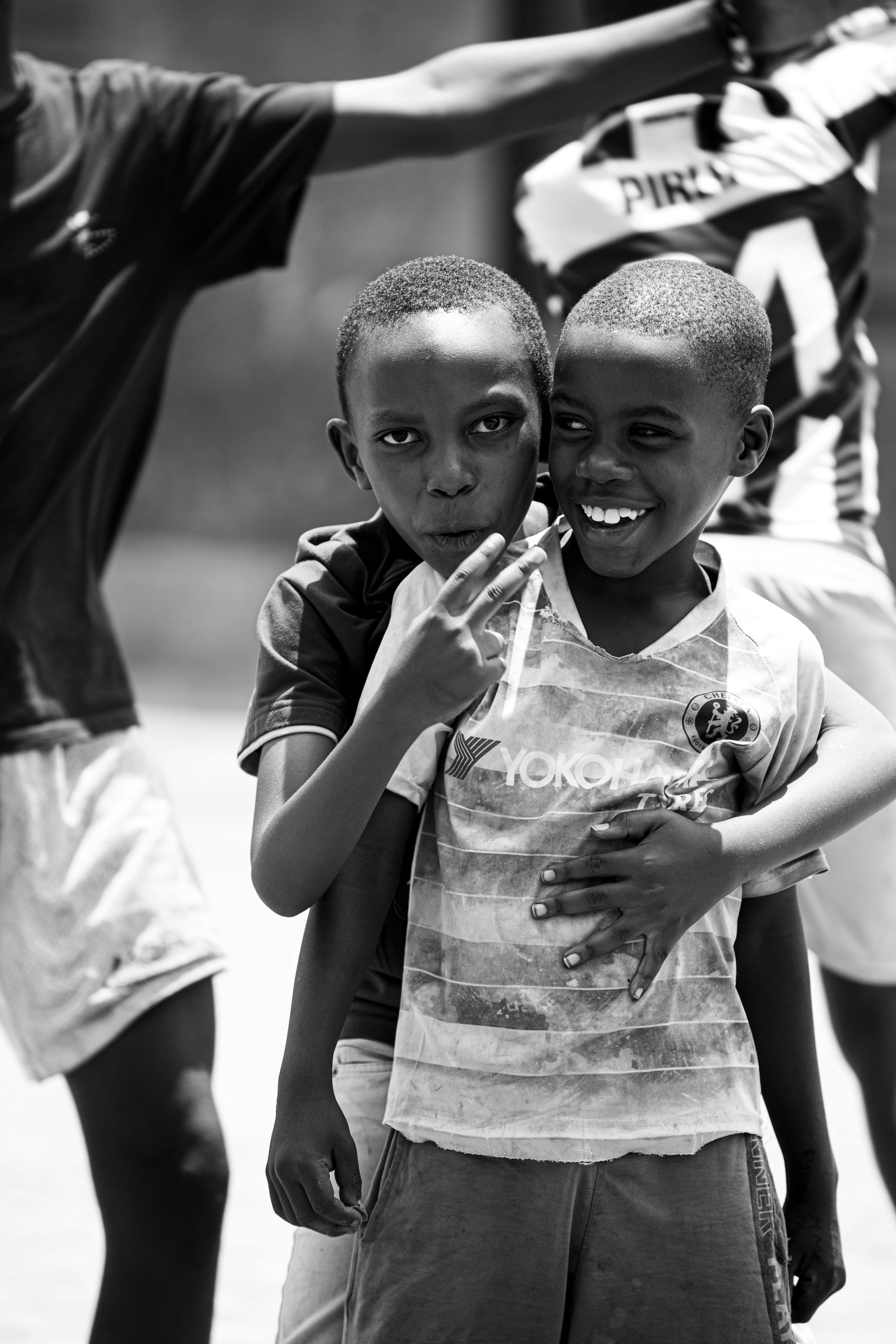 Grayscale Photo of Boys · Free Stock Photo