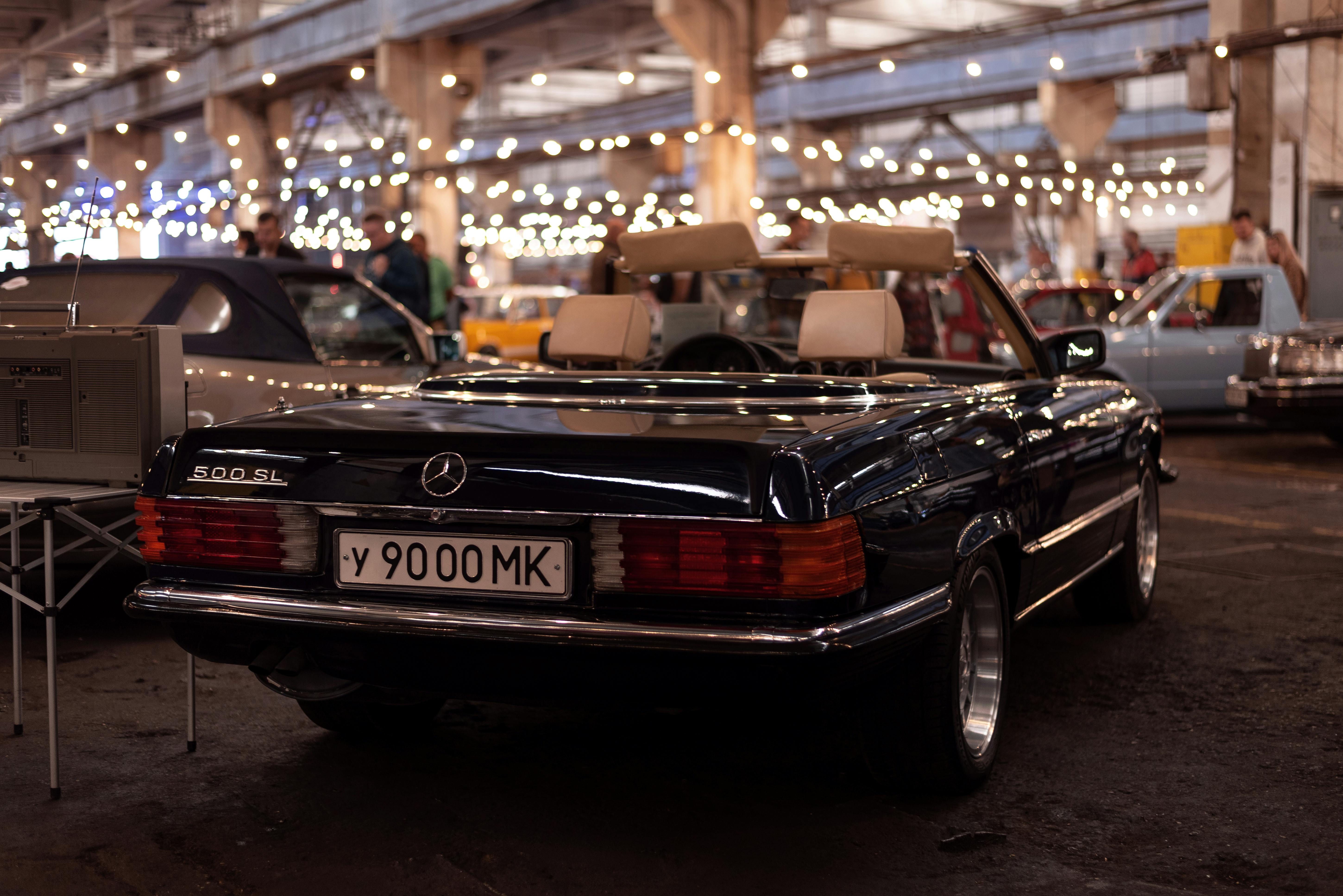 Black Mercedes Benz Convertible at a Car Show · Free Stock Photo