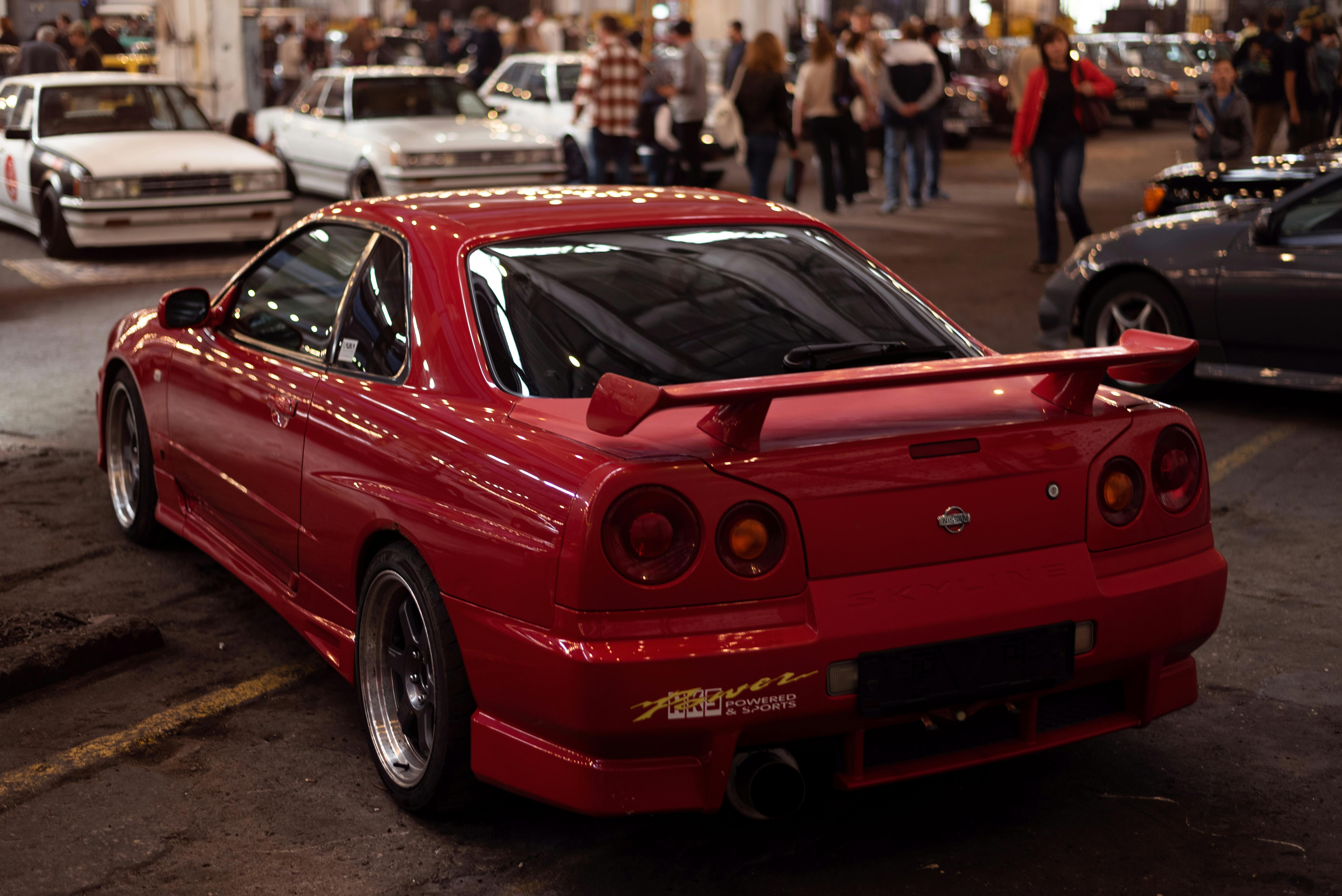 Back View of Red Nissan Skyline · Free Stock Photo