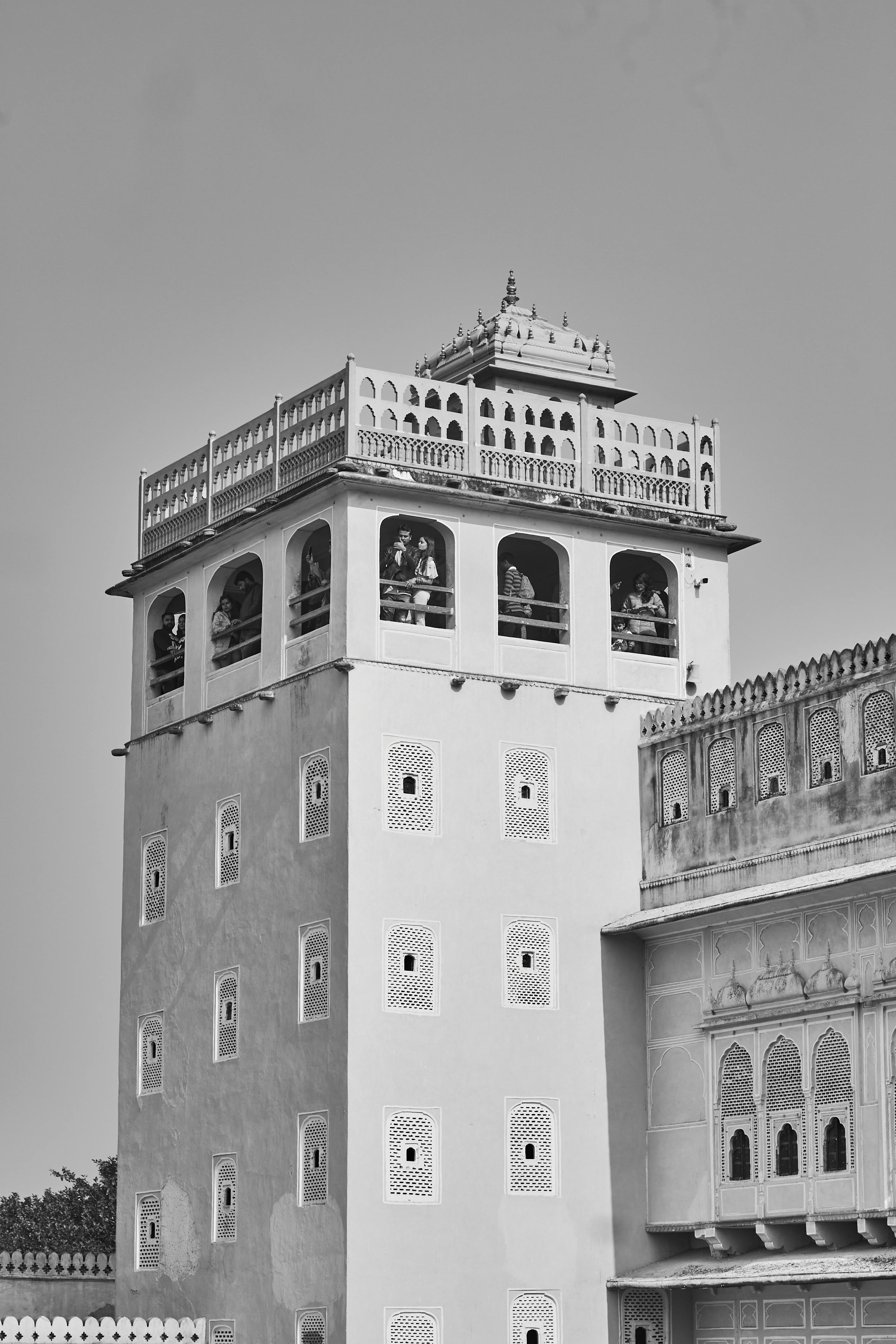 A White Concrete Pillar in Grayscale Photography · Free Stock Photo