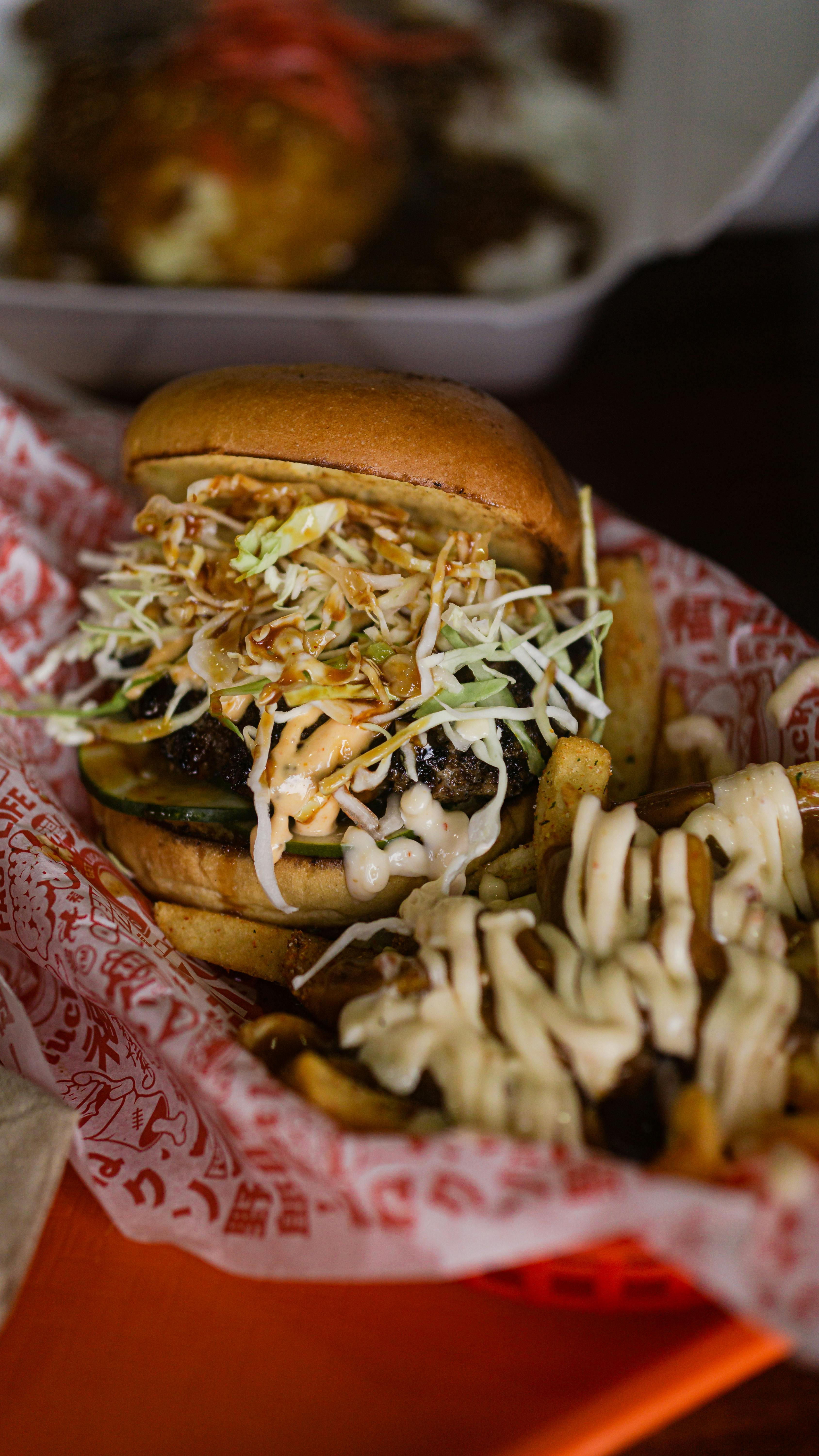 A Close-Up Shot of Burger and Fries · Free Stock Photo