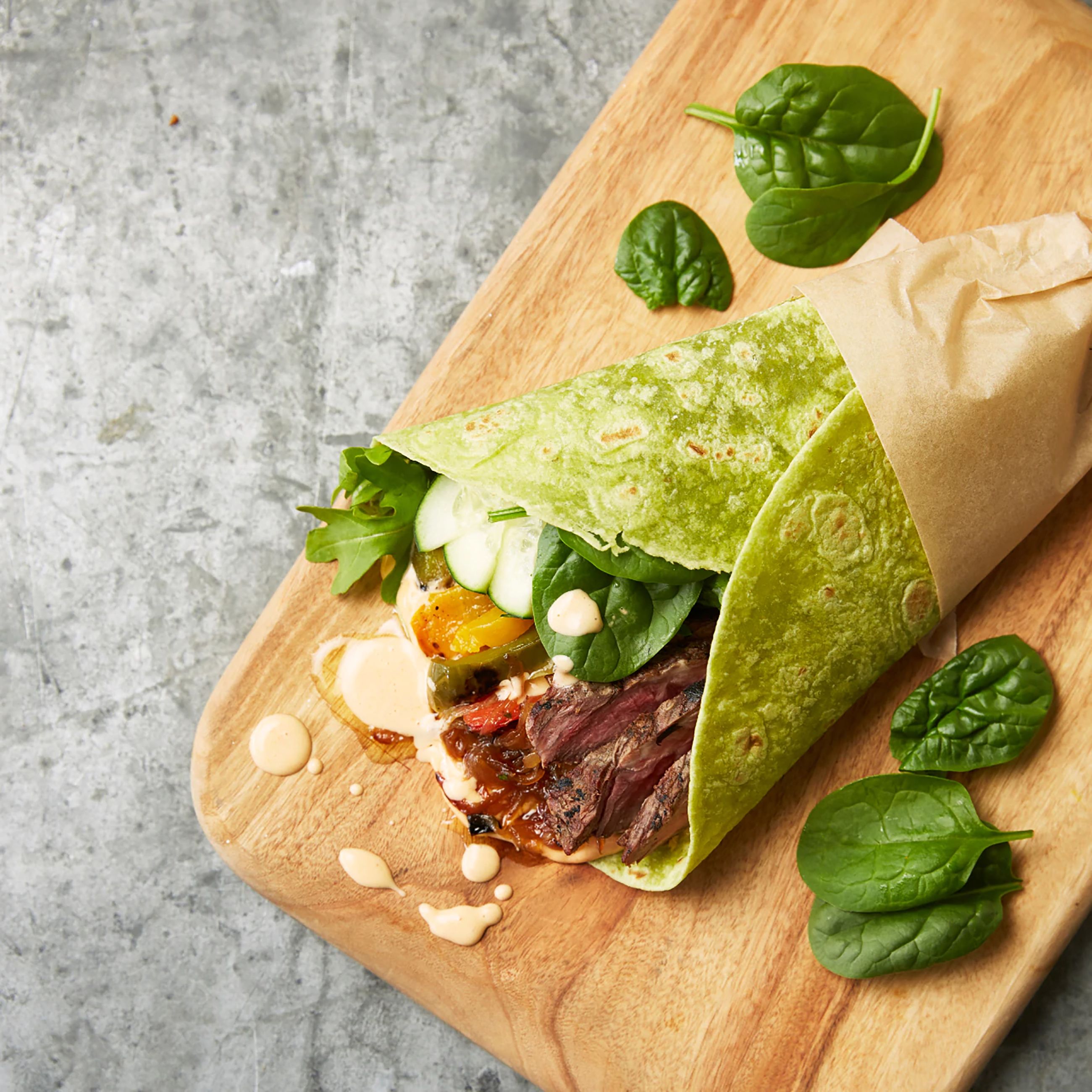 A Wrap on a Wood Tray · Free Stock Photo