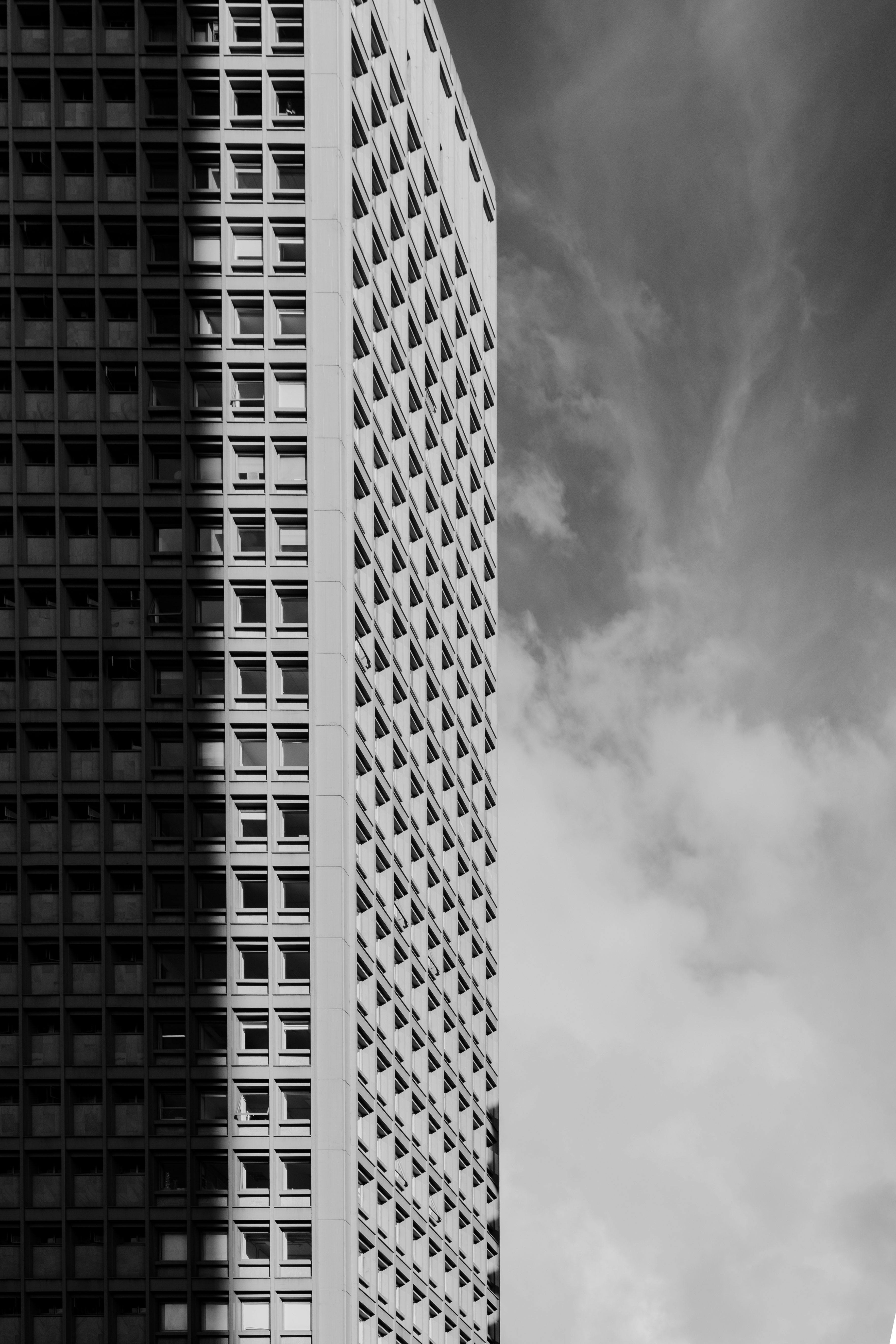 Grayscale Photo of High-Rise Buildings · Free Stock Photo