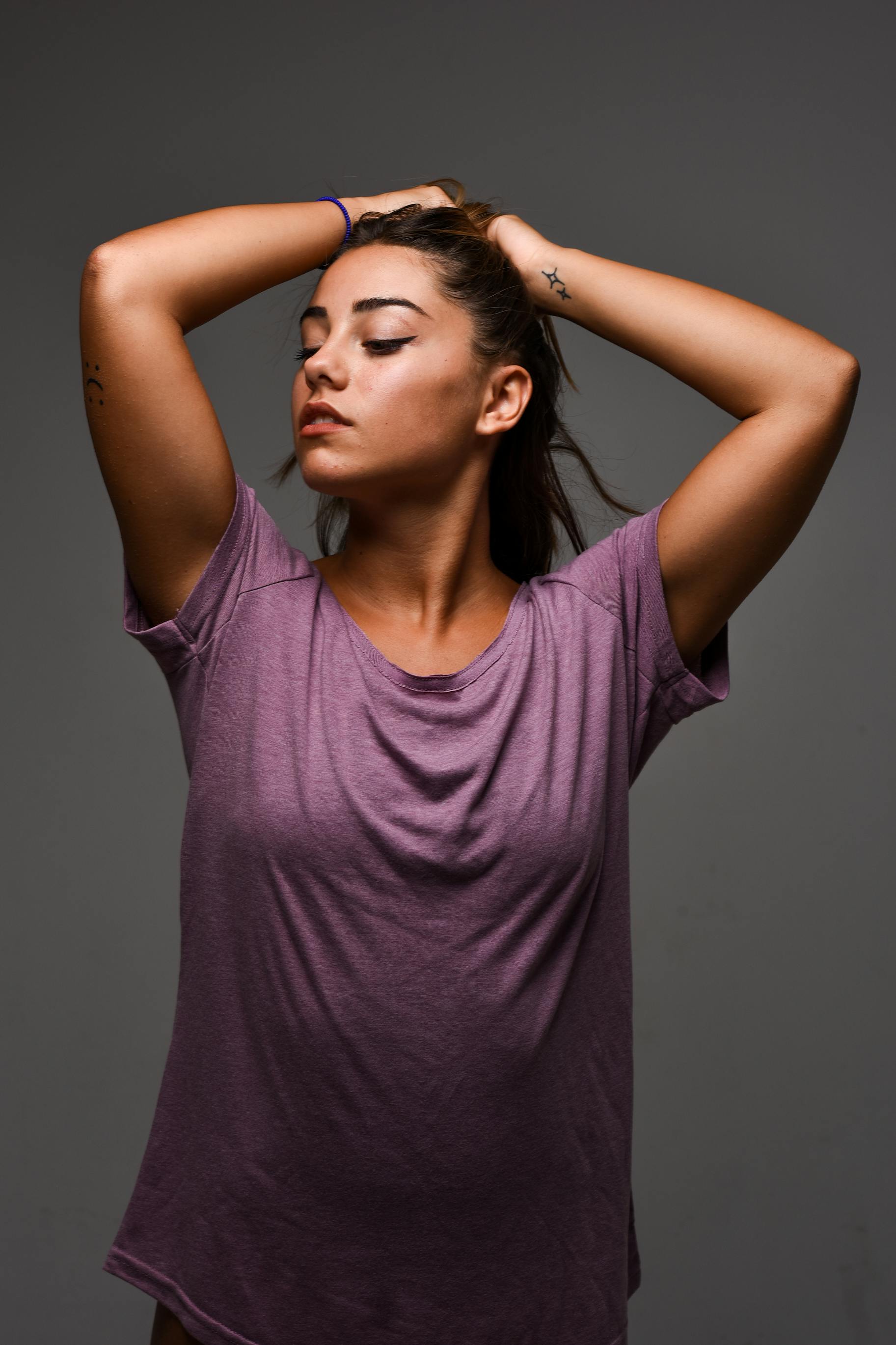 Woman Posing in Tshirt · Free Stock Photo