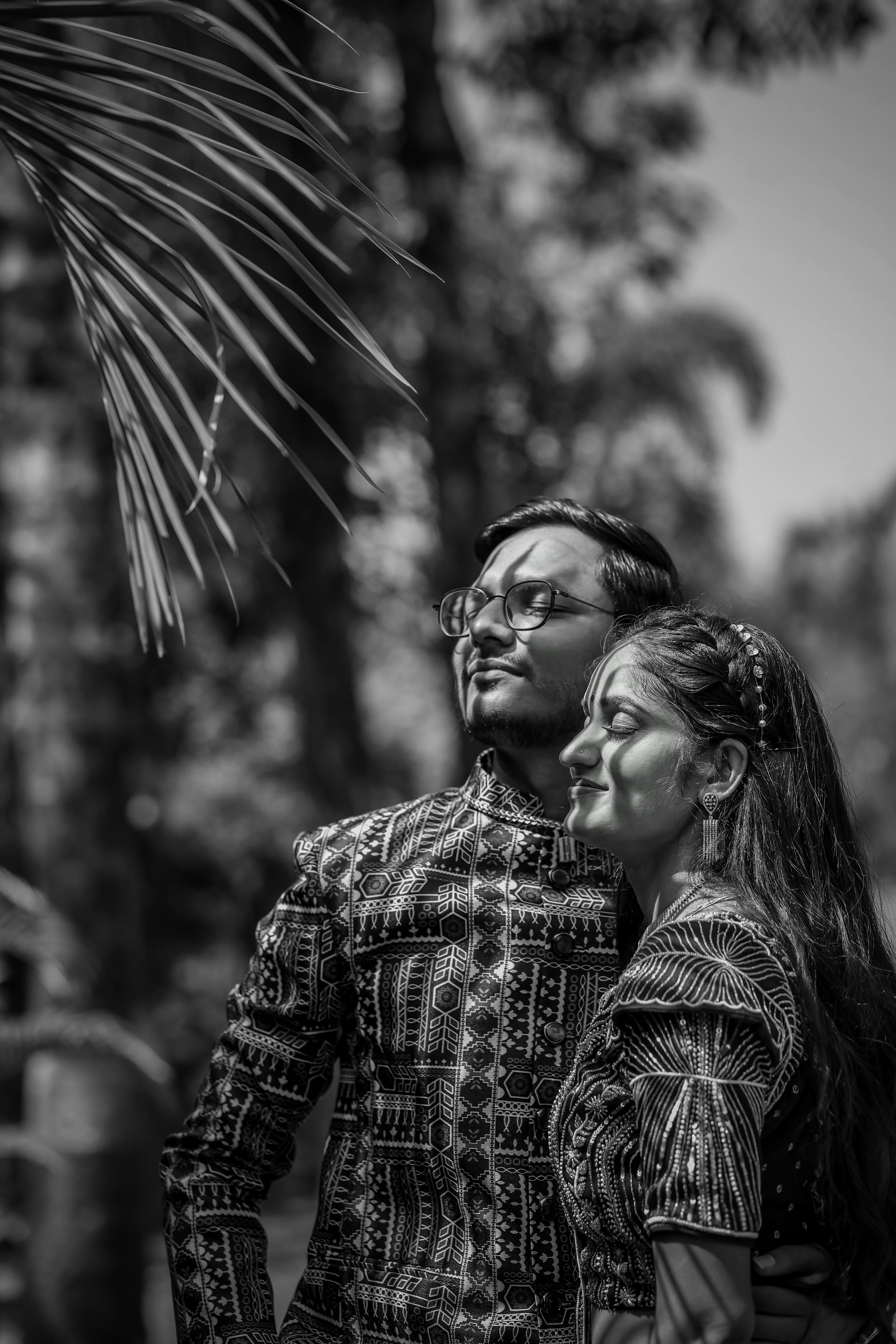 A Couple Standing While Eyes Closed · Free Stock Photo