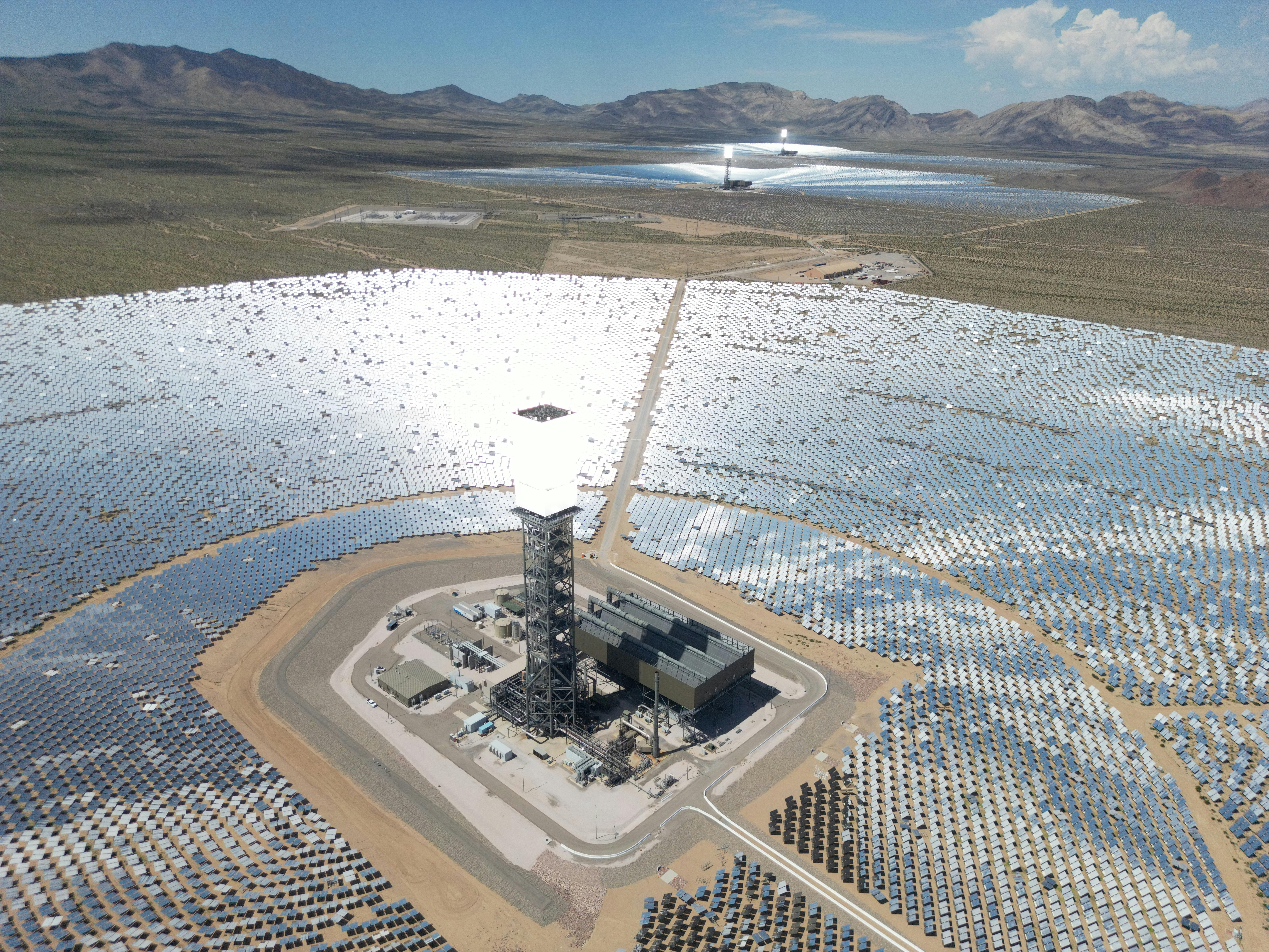 Aerial View of Ivanpah Solar Power Plant · Free Stock Photo