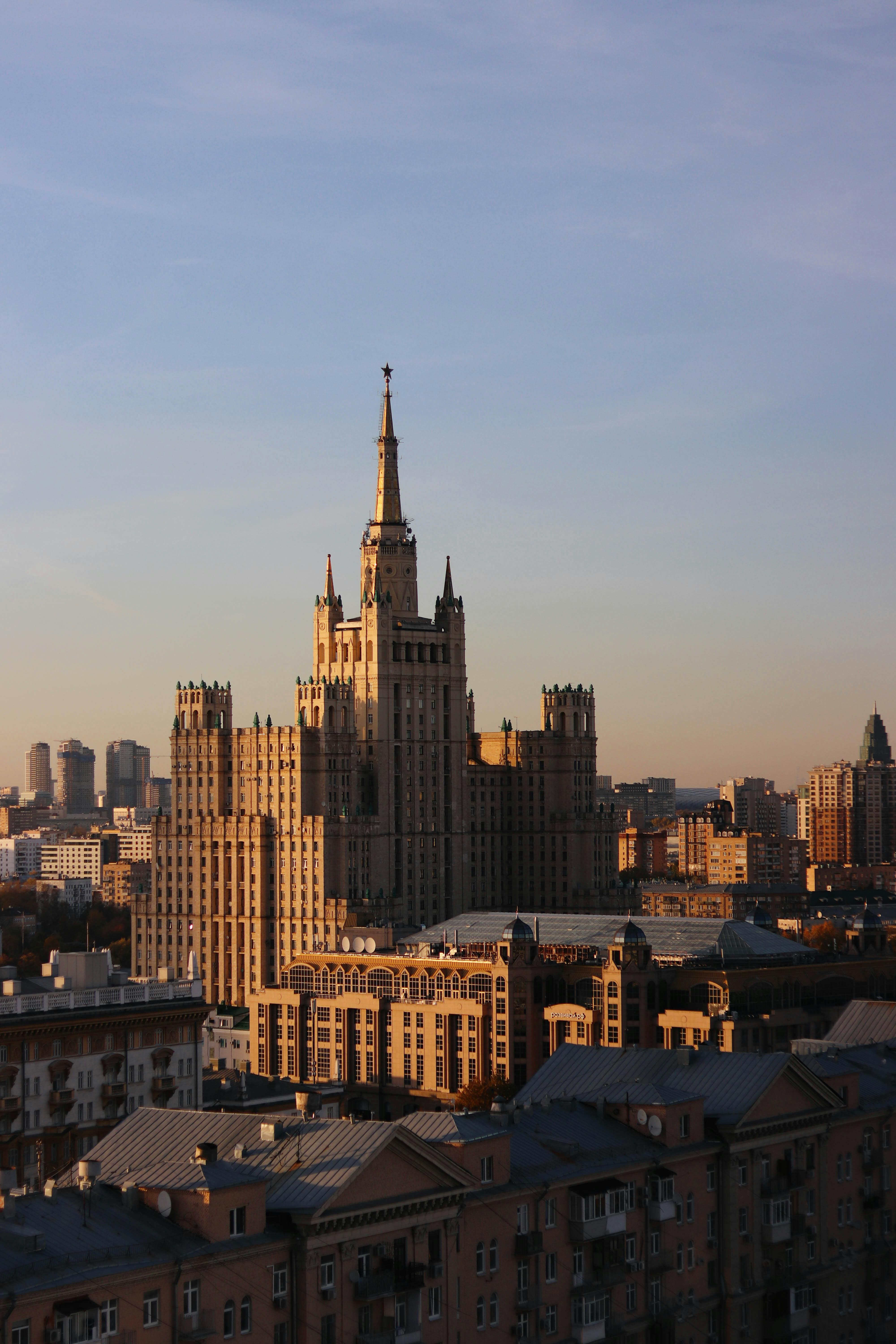 An Aerial Photography of Kudrinskaya Square Building · Free Stock Photo