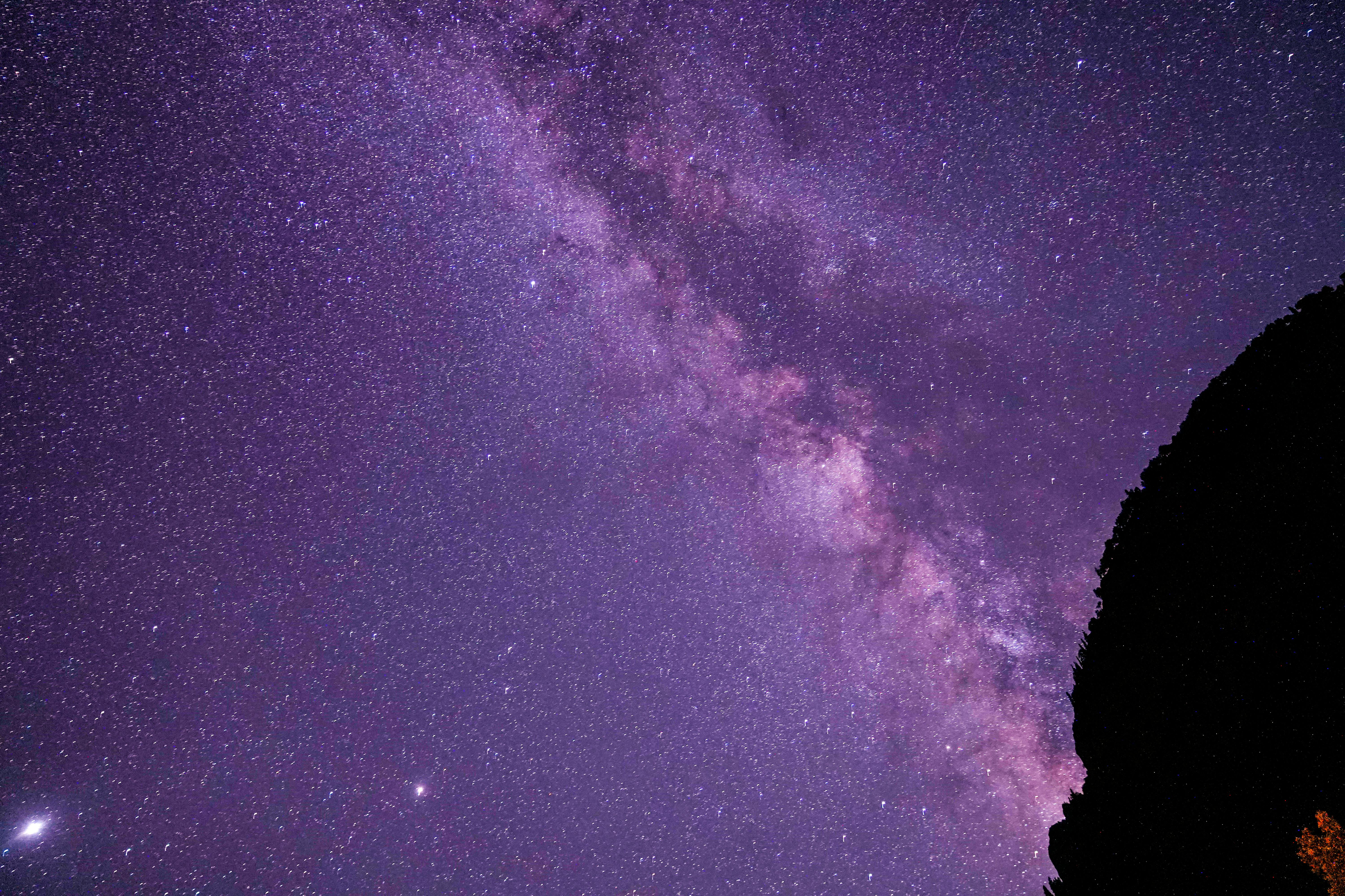 The Milky Way Galaxy Across the Purple Sky · Free Stock Photo