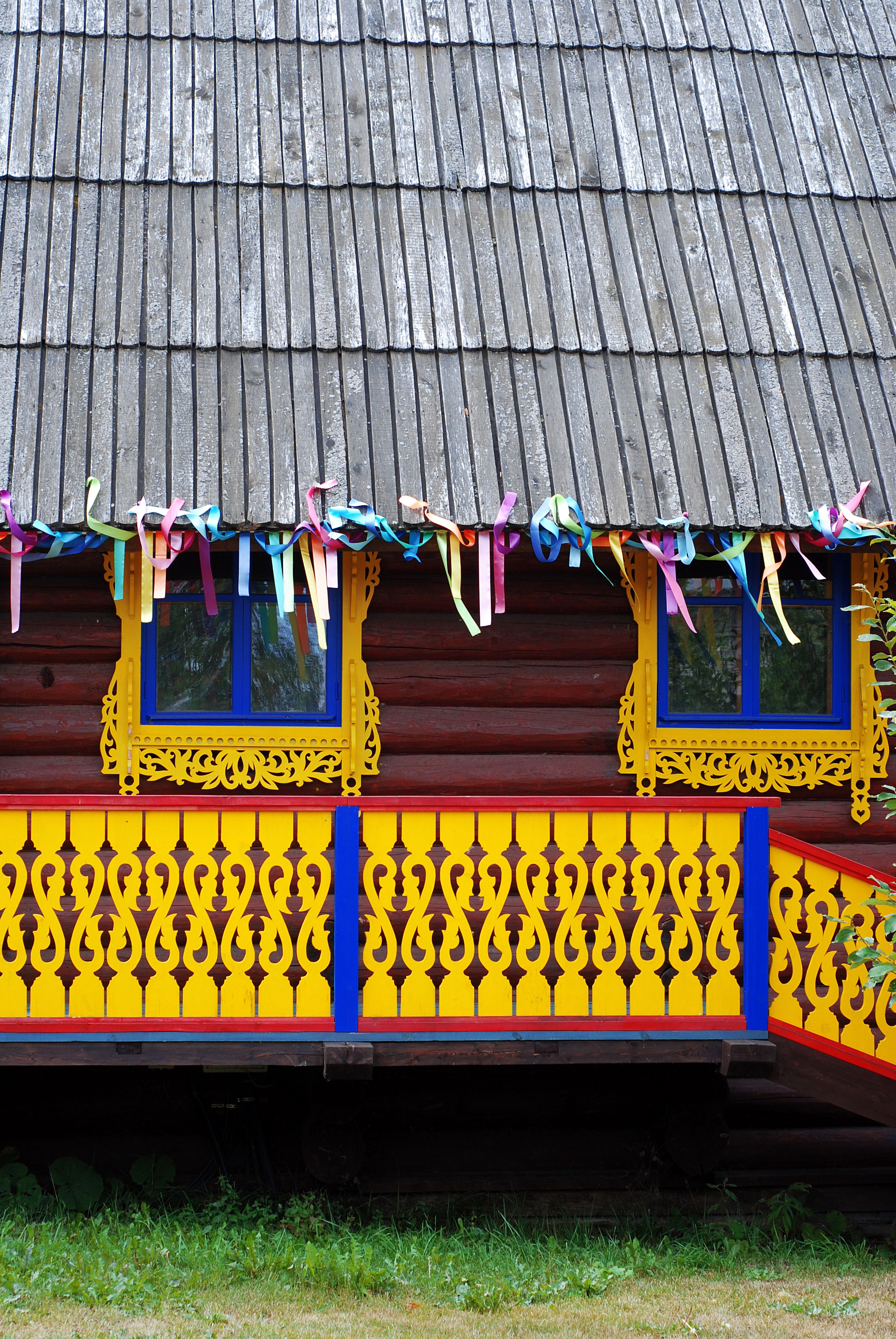 Wooden Traditional House with Colorful Fence · Free Stock Photo