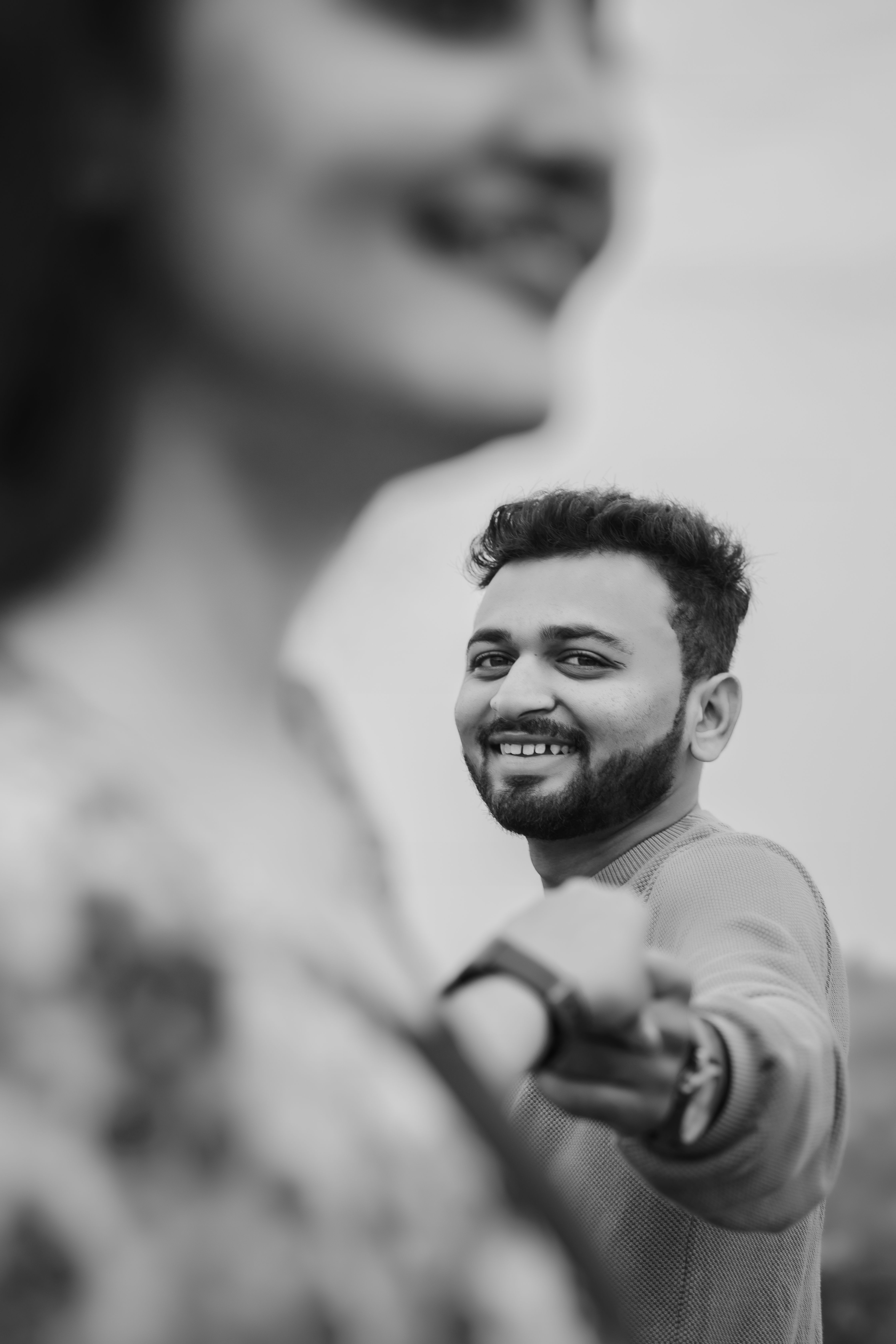 Man Standing Behind a Woman in White Dress · Free Stock Photo