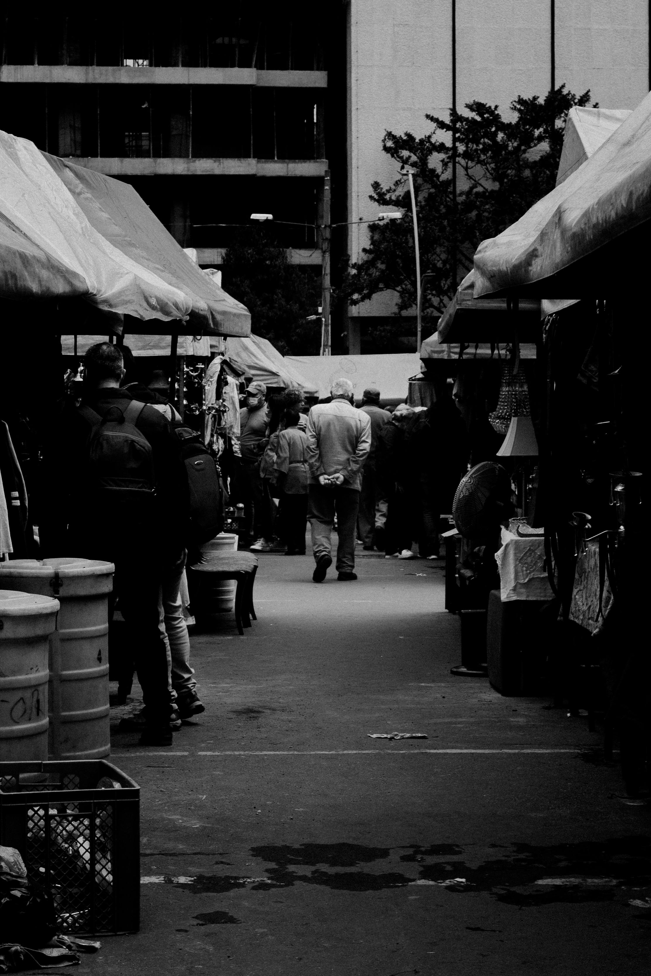 Grayscale Photo of People Walking · Free Stock Photo