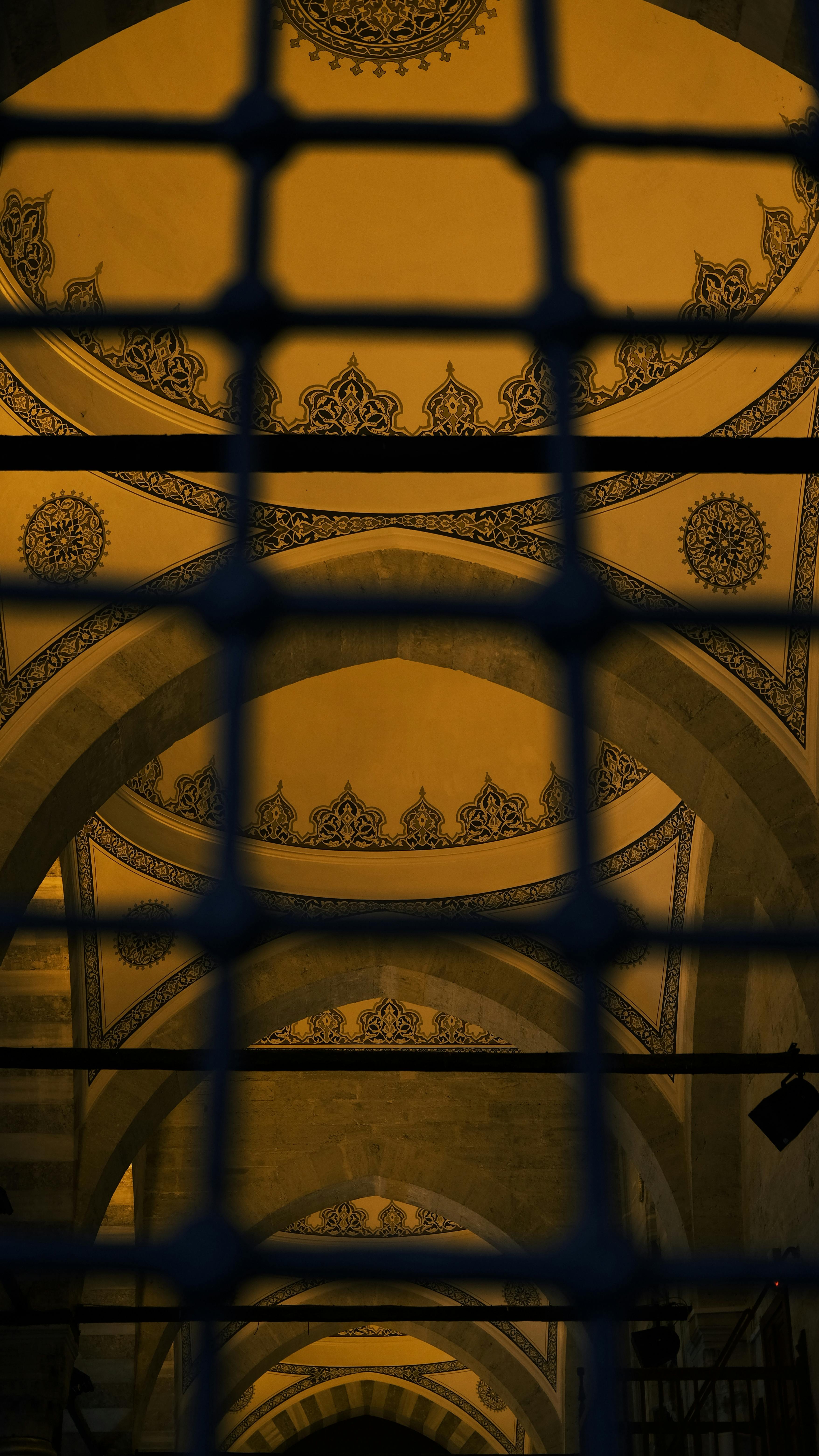 View through Gates on Dome Ceiling with Decoration · Free Stock Photo