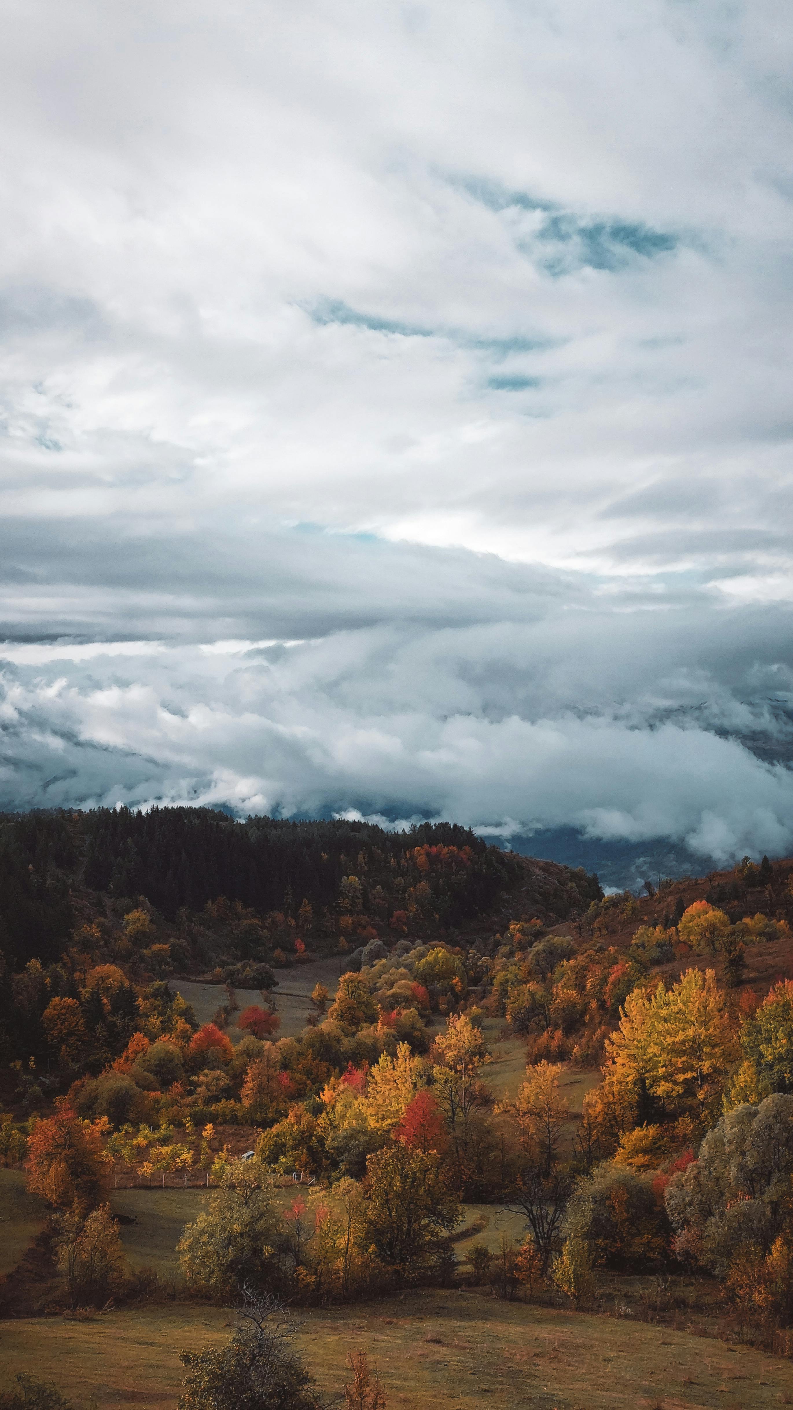 Autumn Landscape with Clouds above the Valley · Free Stock Photo