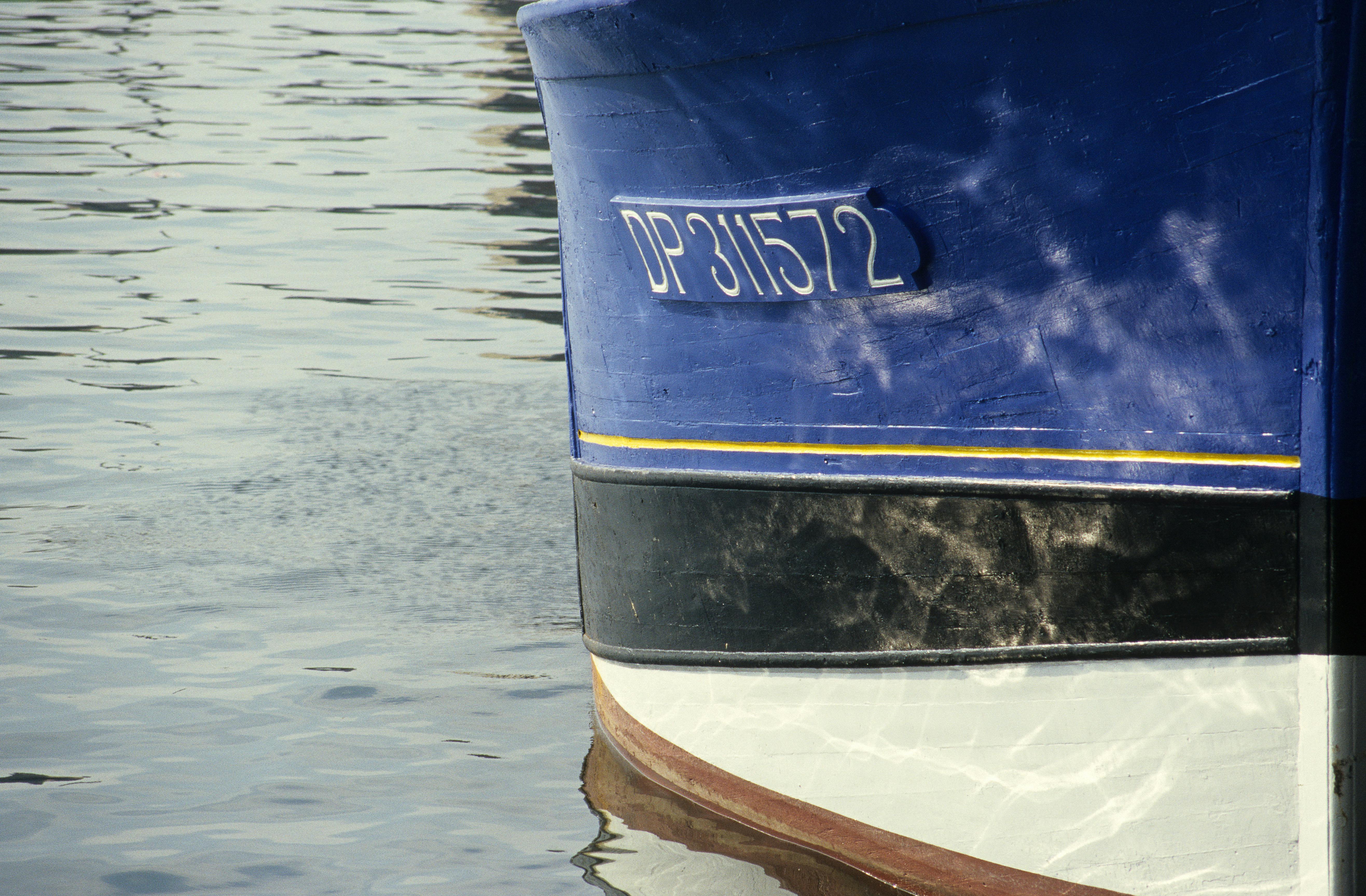 Blue and White Boat on Water · Free Stock Photo