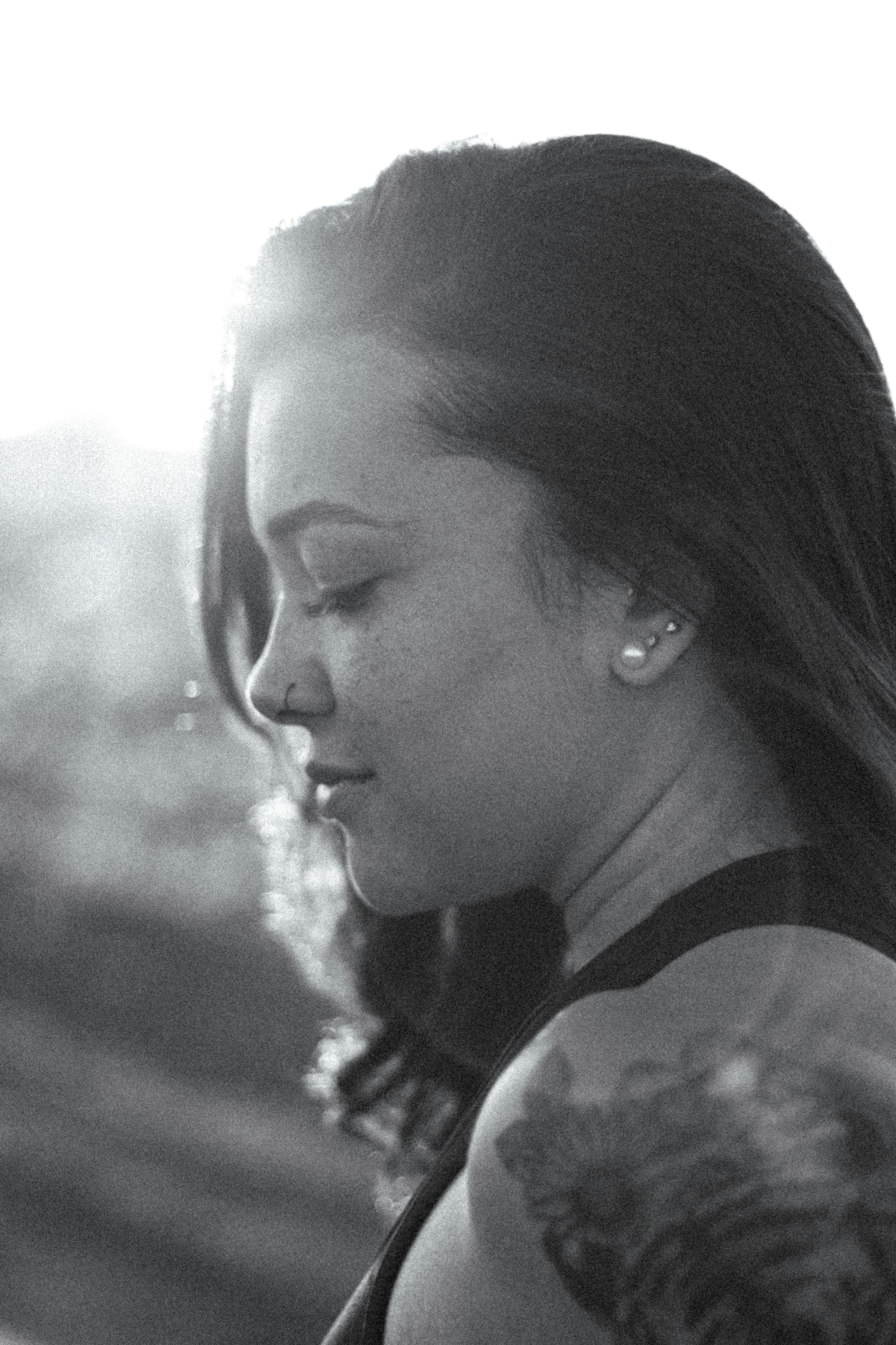 Grayscale Photo of a Woman · Free Stock Photo