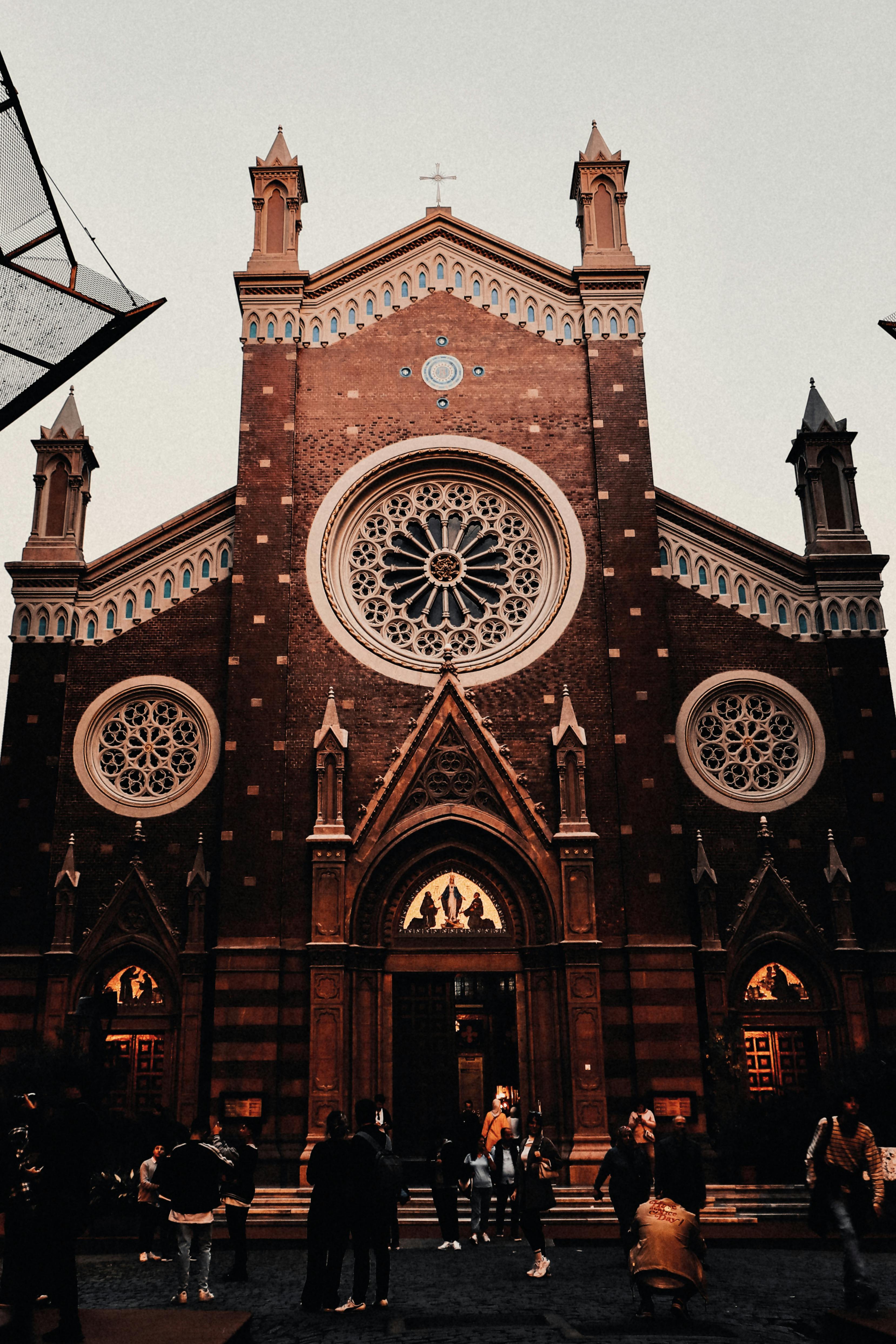 Facade of a Brown Church · Free Stock Photo