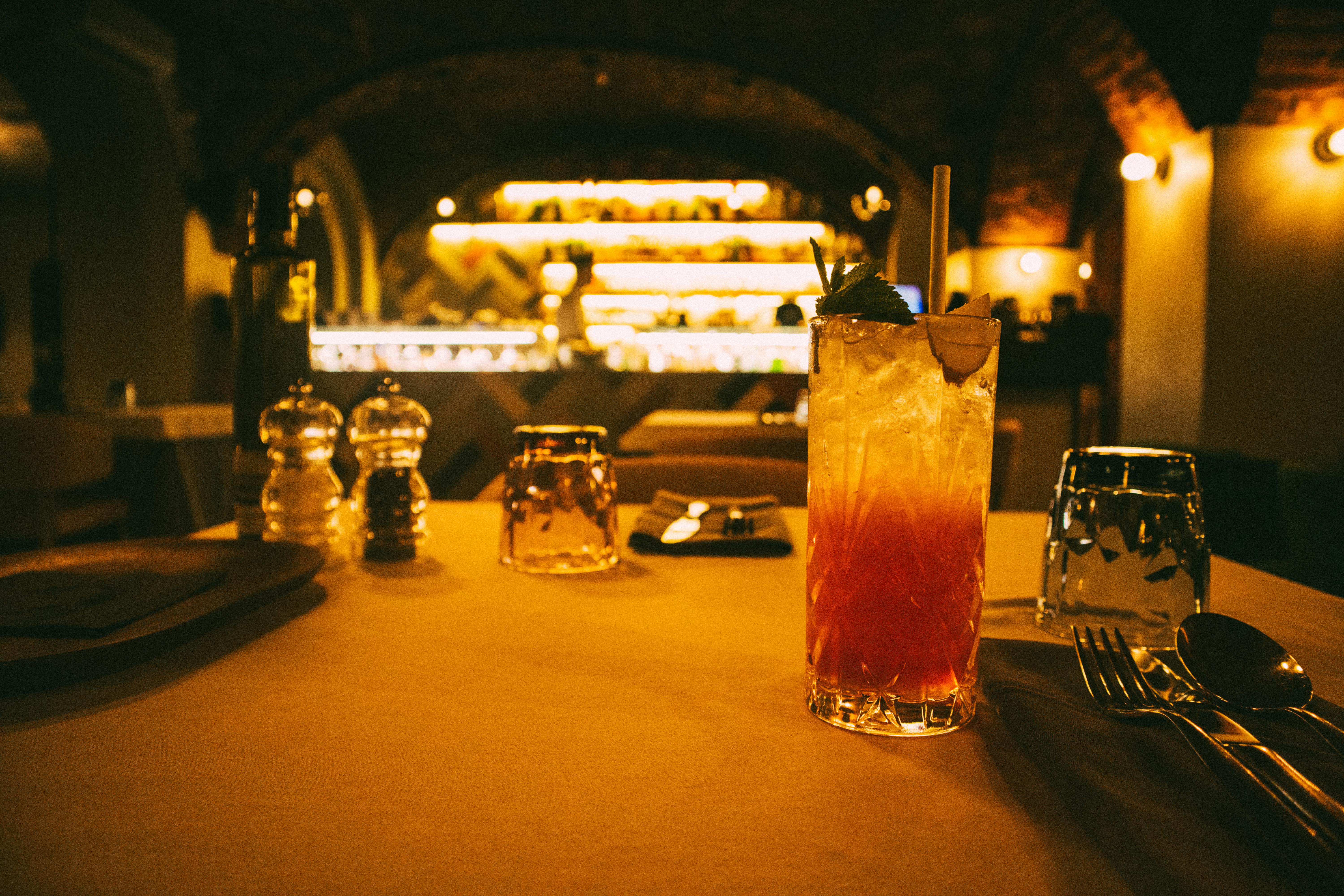 Cocktail with Ice Cubes in Bar · Free Stock Photo