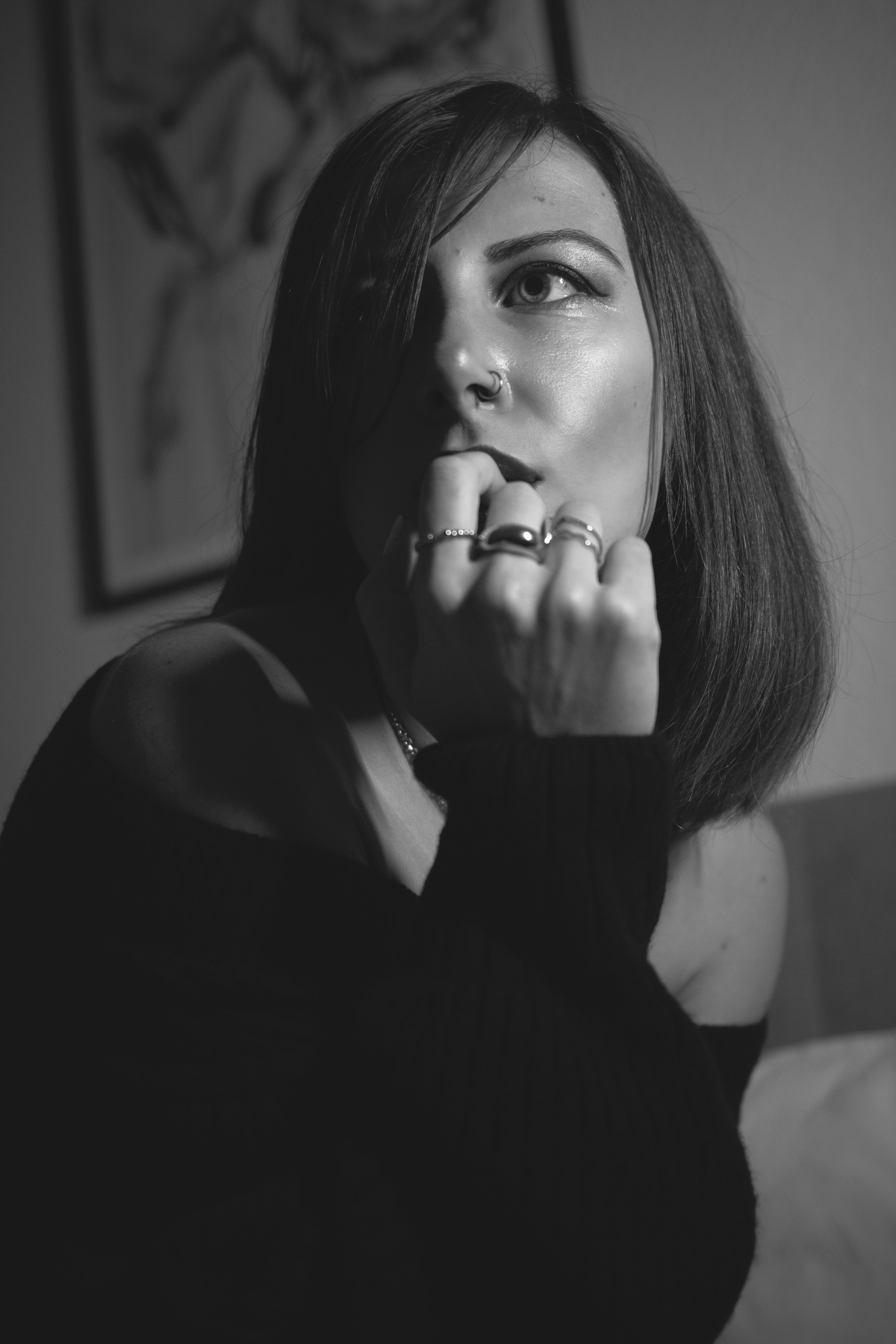 Young Woman with Piercing Posing · Free Stock Photo