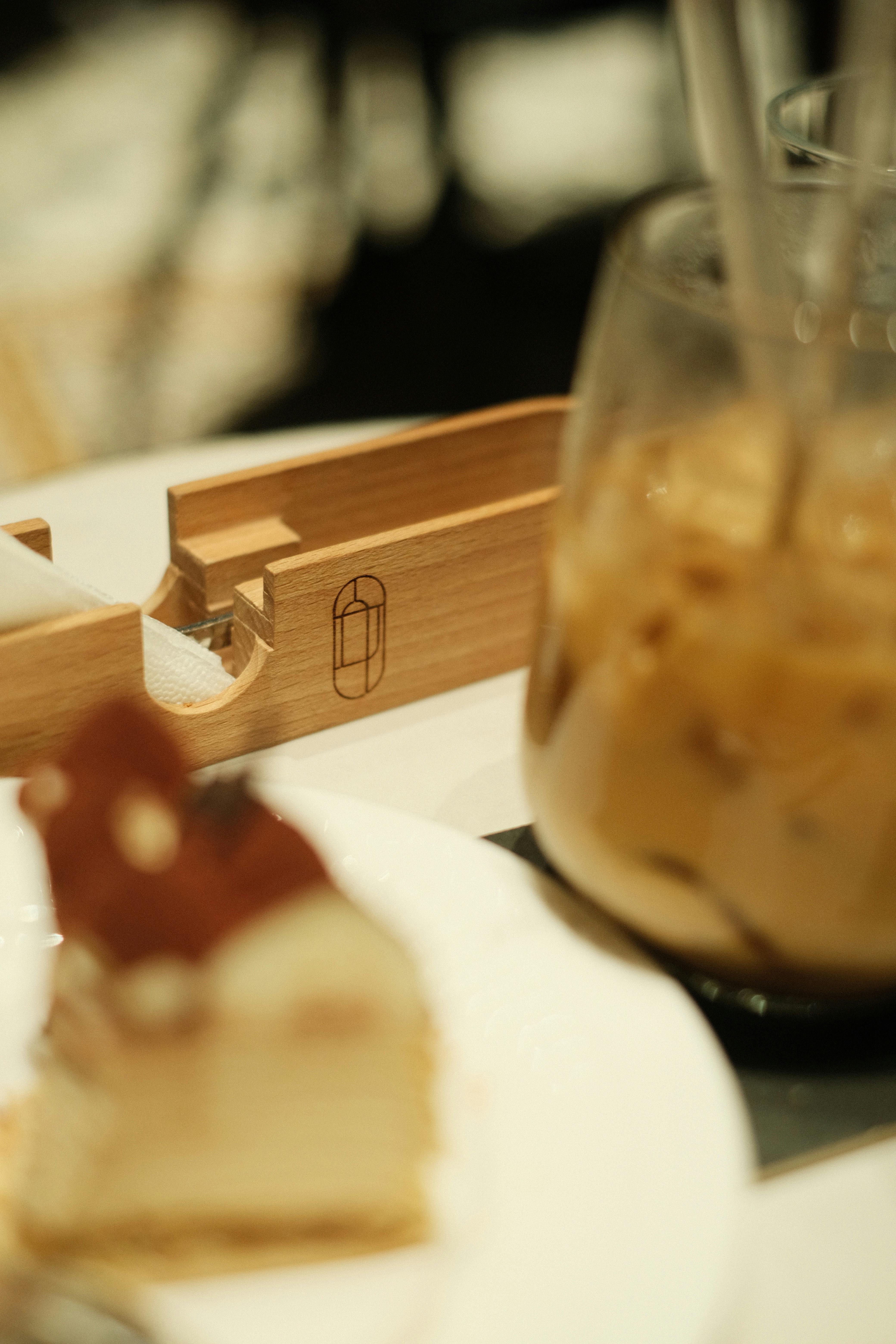 Wooden Cutlery Container on Table · Free Stock Photo