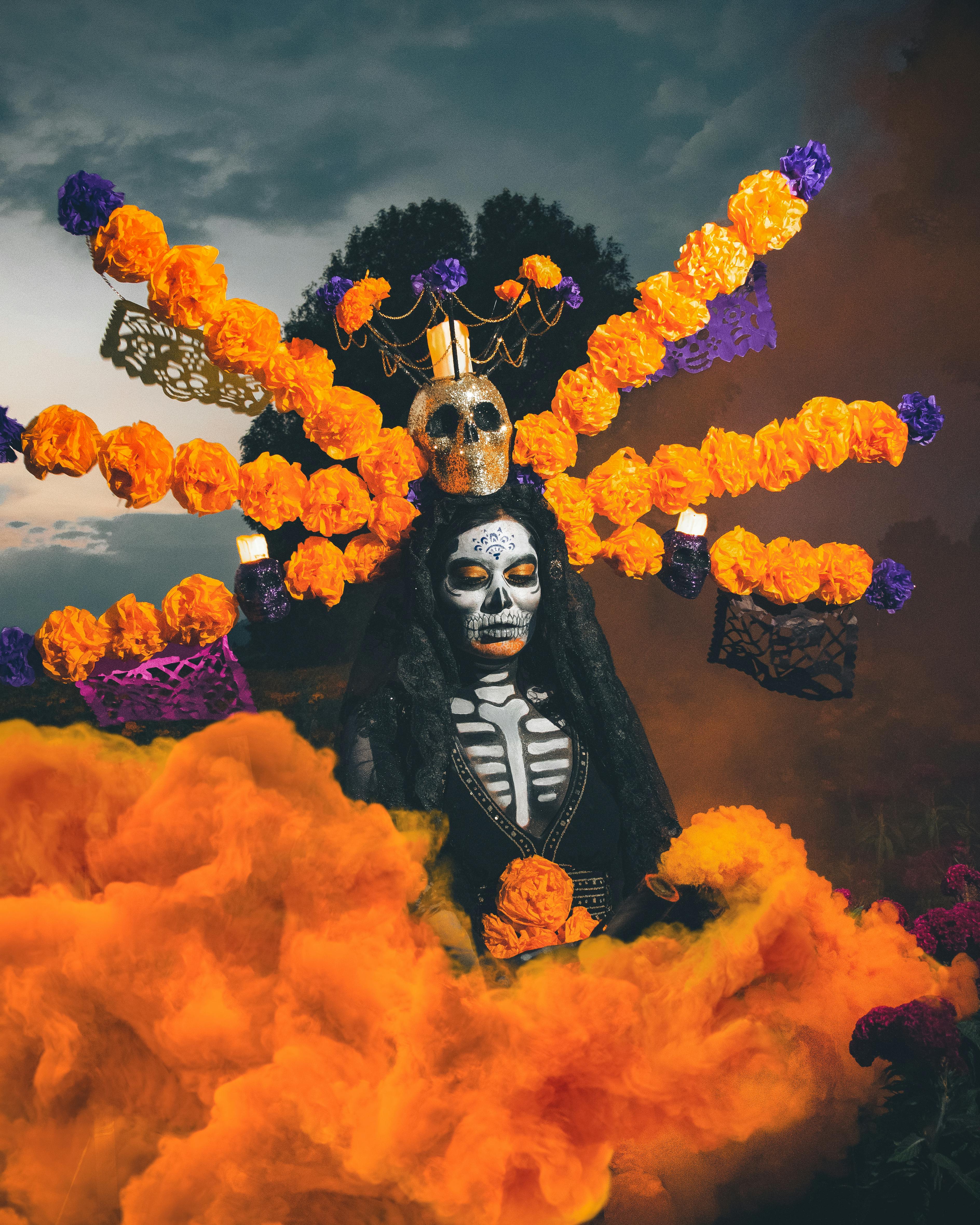 Catrina among Flowers · Free Stock Photo