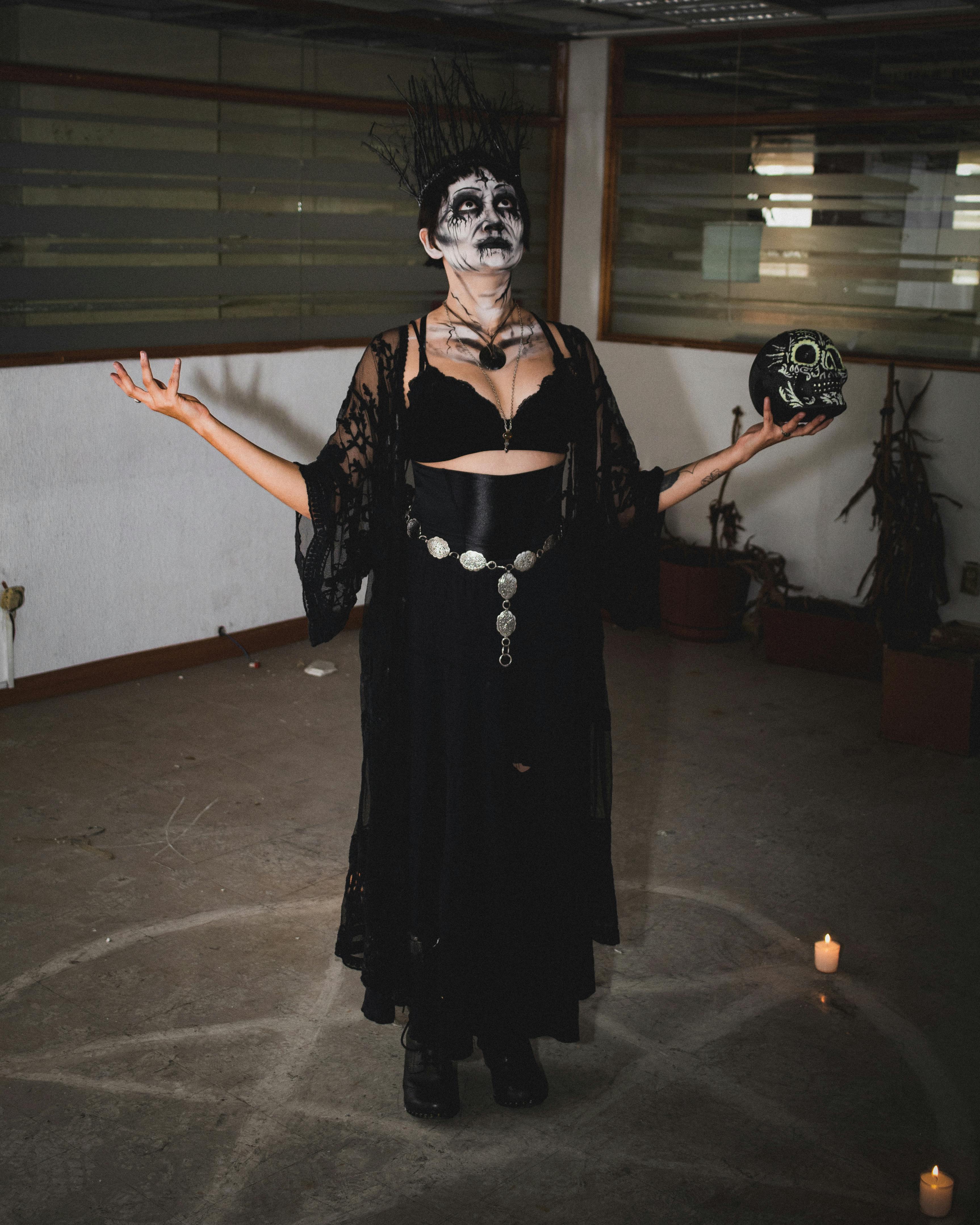 A Scary Witch Performing a Dark Ritual · Free Stock Photo