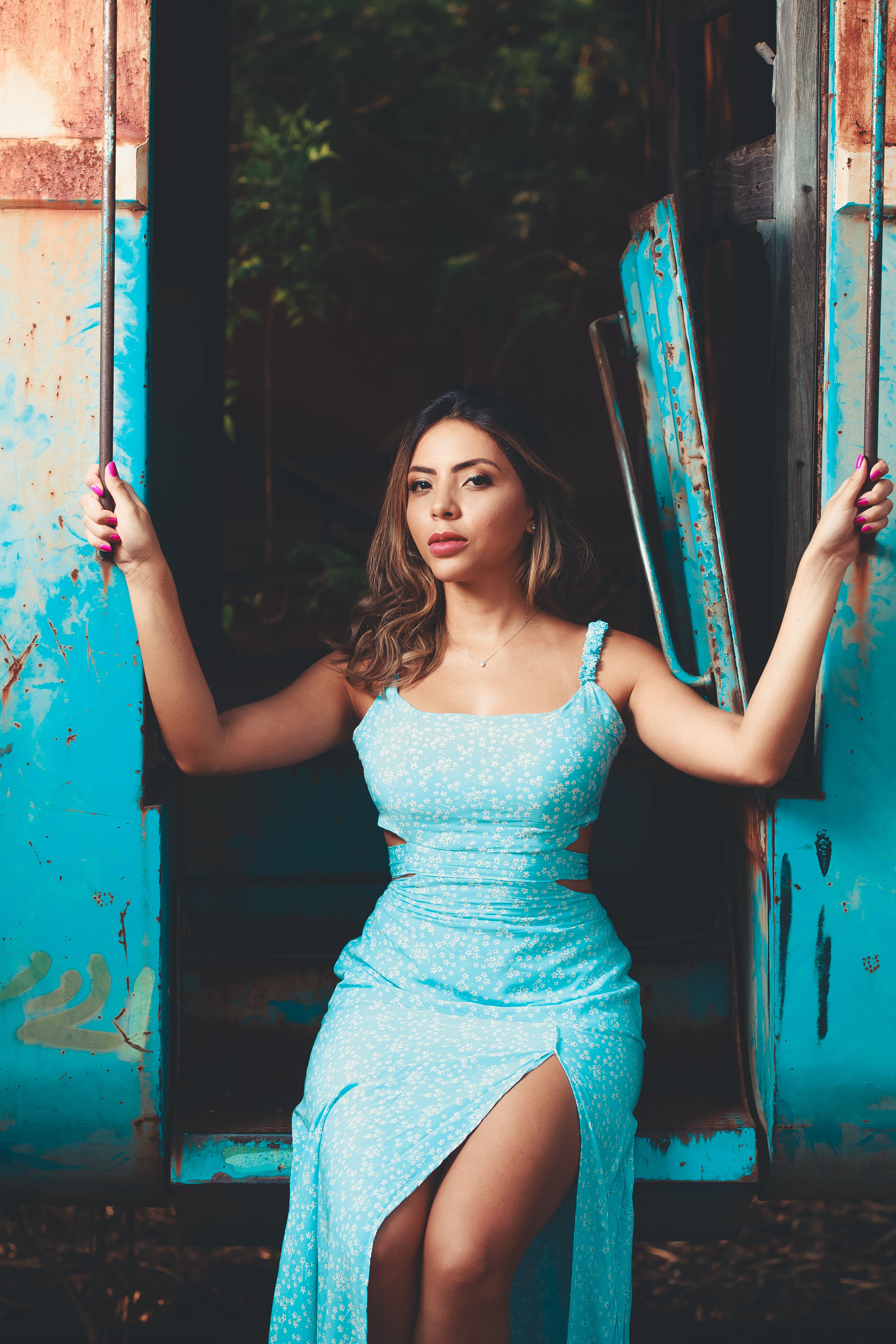 A Woman Wearing Blue Dress · Free Stock Photo