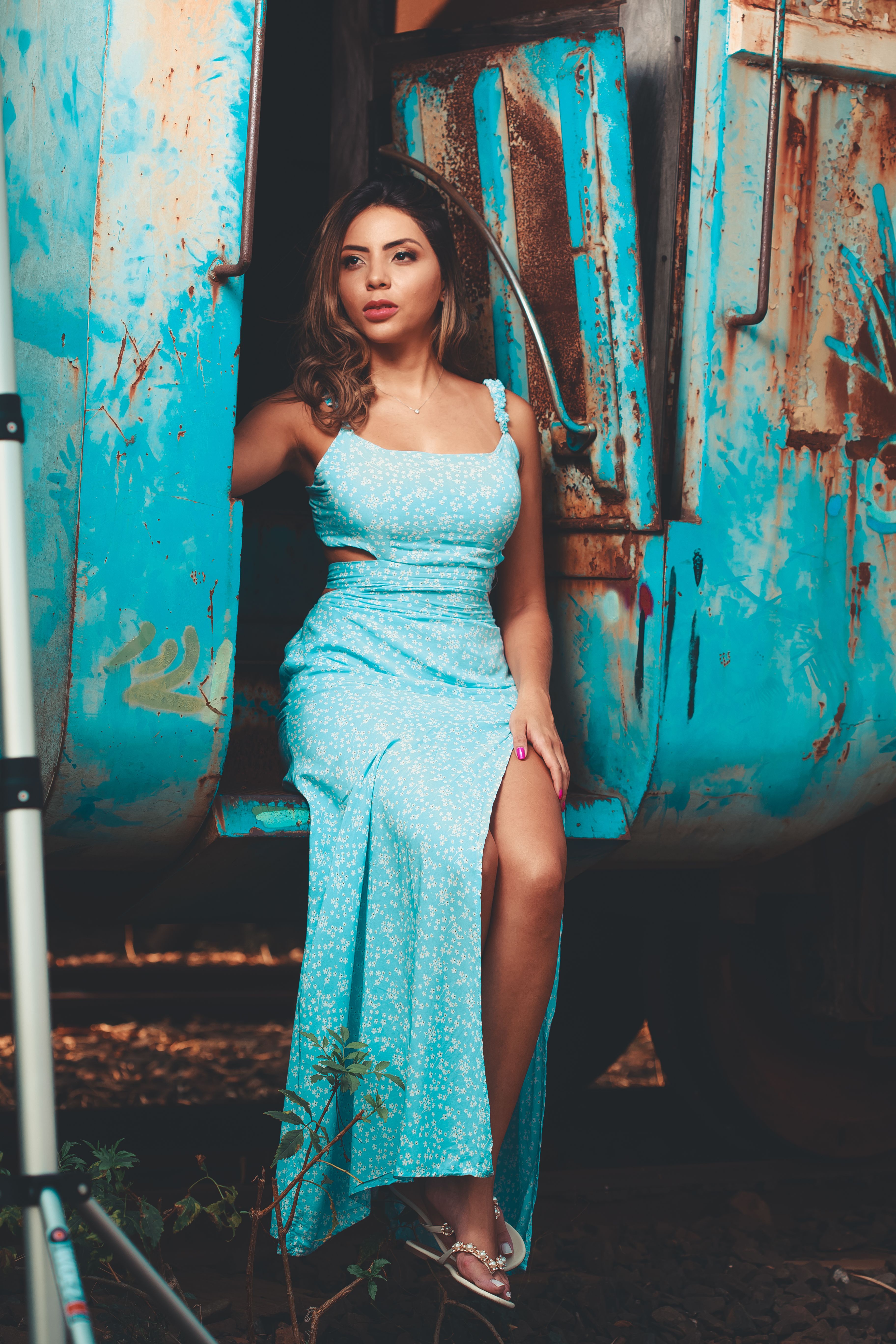 A Woman Wearing Blue Dress · Free Stock Photo