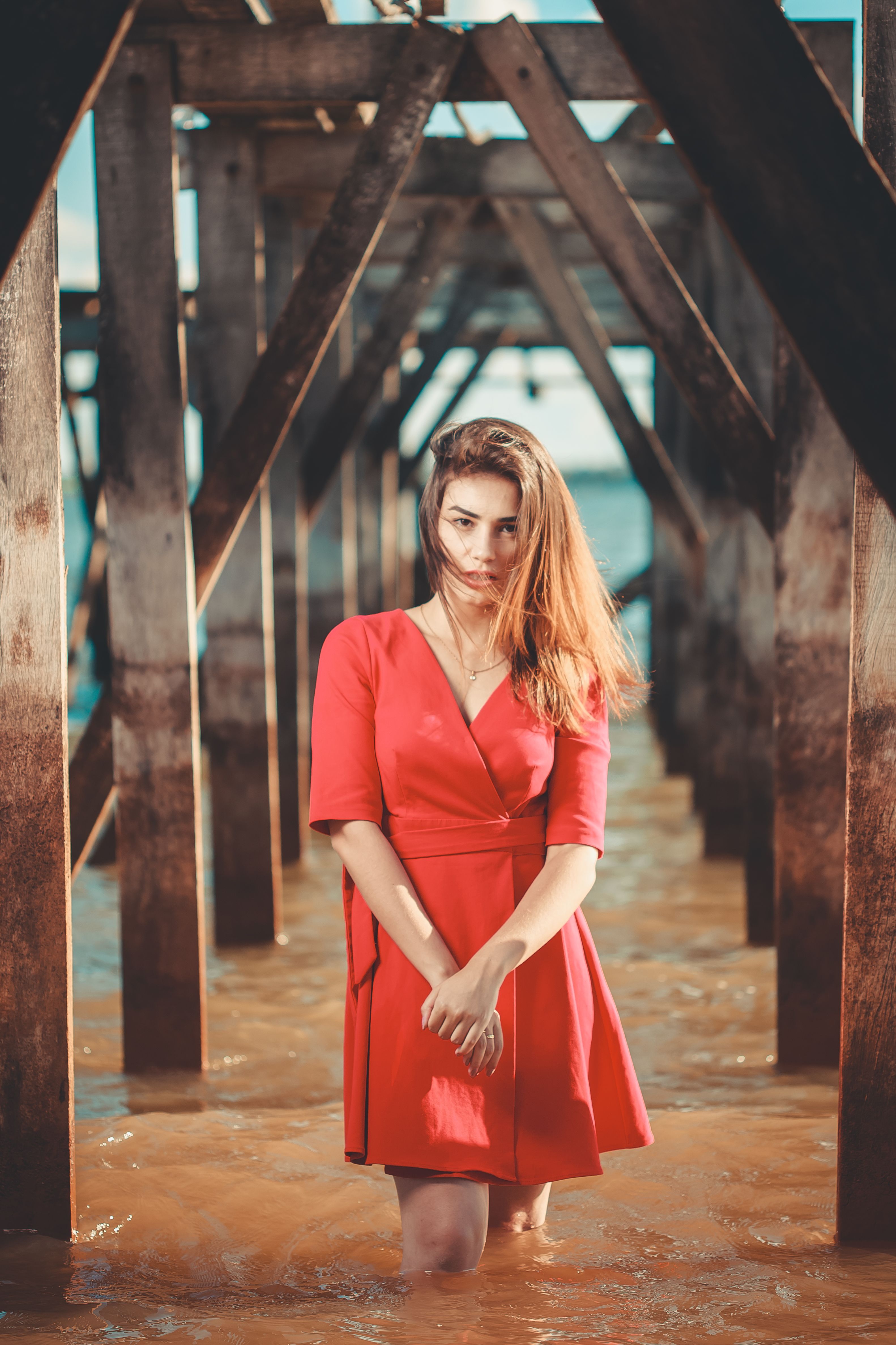 Photo of Woman Wearing Red Dress · Free Stock Photo